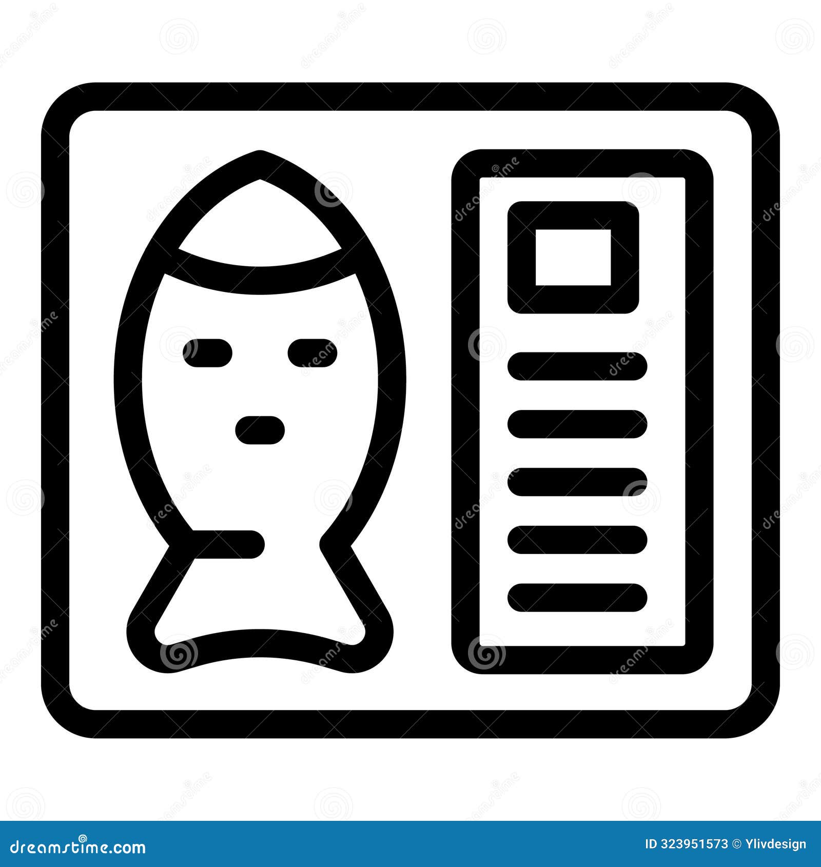 Microwave Oven Displaying Fish Icon and Cooking Settings Illustration ...