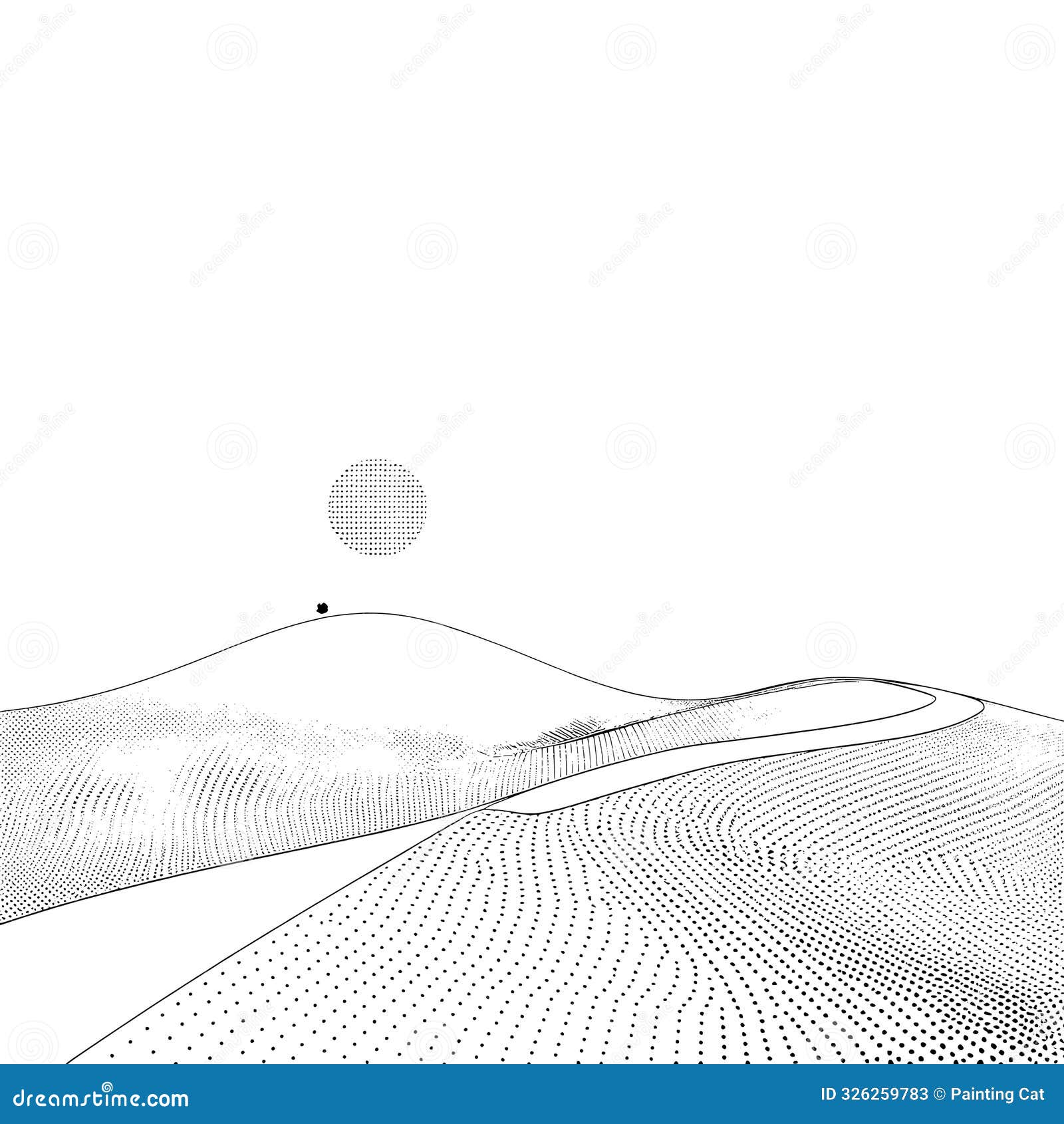 Simple Line Drawing of One Curved Solid Black Dotted Path. Stock Vector ...