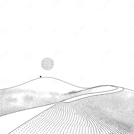 Simple Line Drawing of One Curved Solid Black Dotted Path. Stock Vector ...