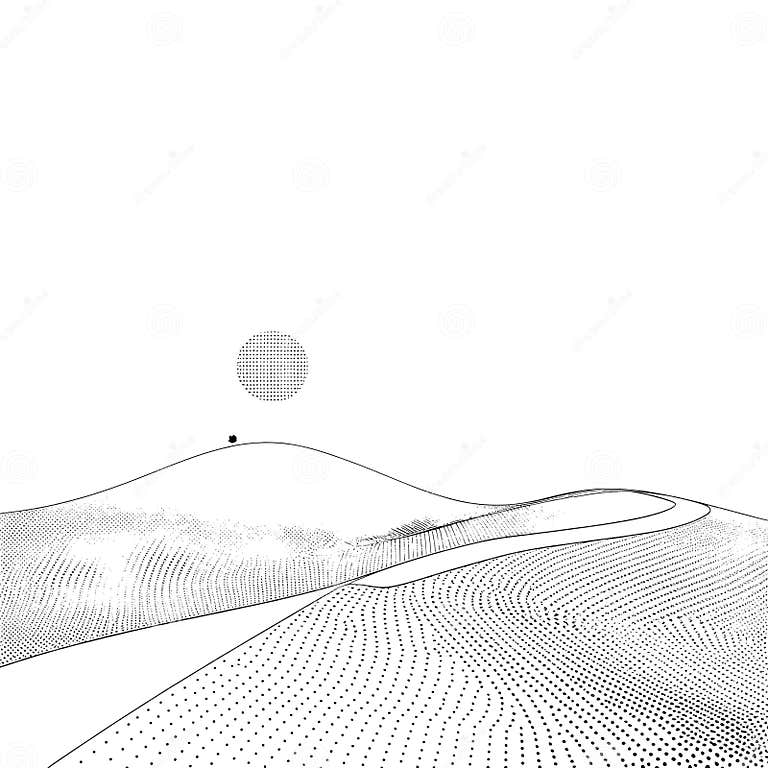 Simple Line Drawing of One Curved Solid Black Dotted Path. Stock Vector ...