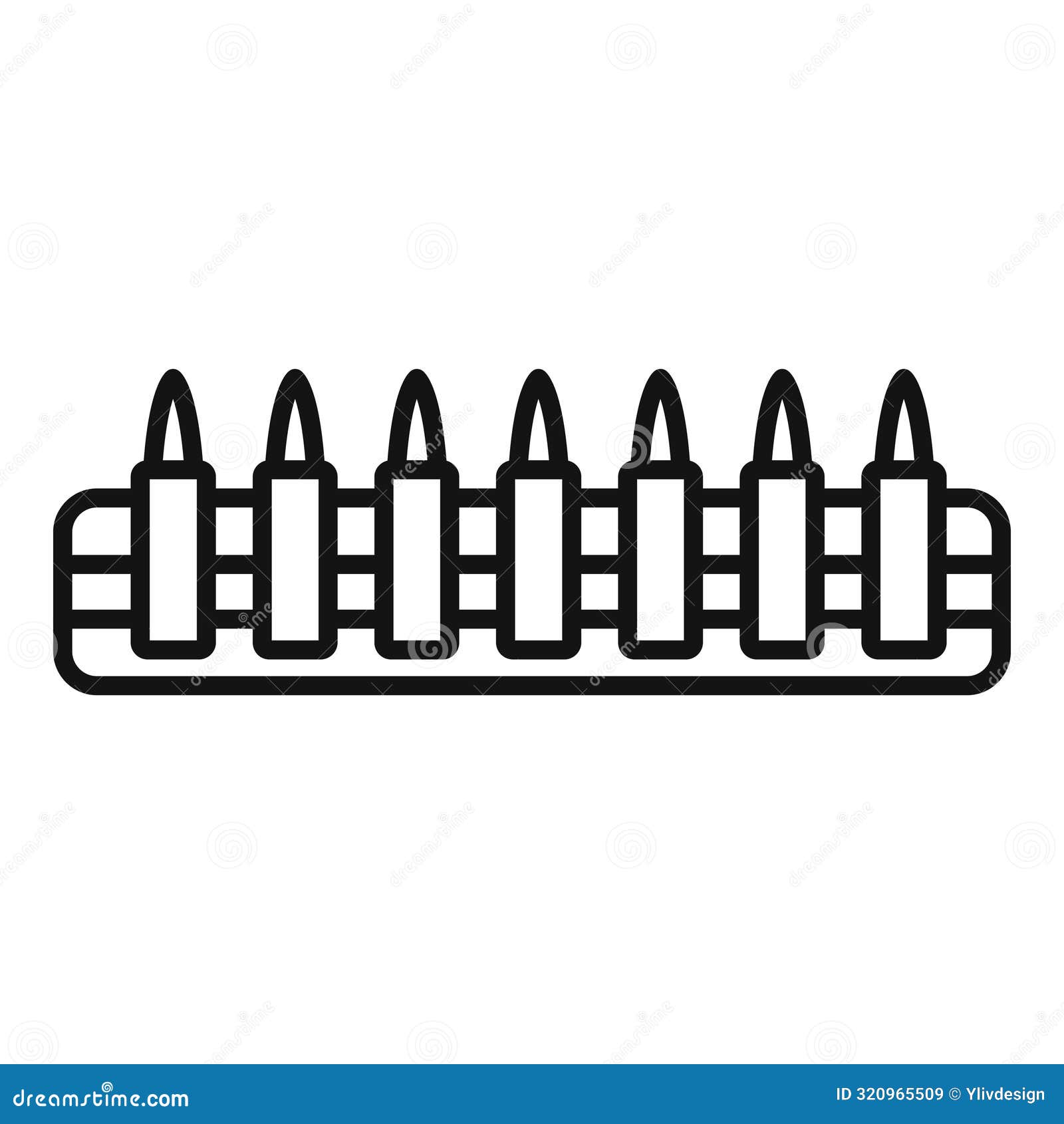 Bullets in a Row Forming a Machine Gun Belt Icon Stock Vector ...