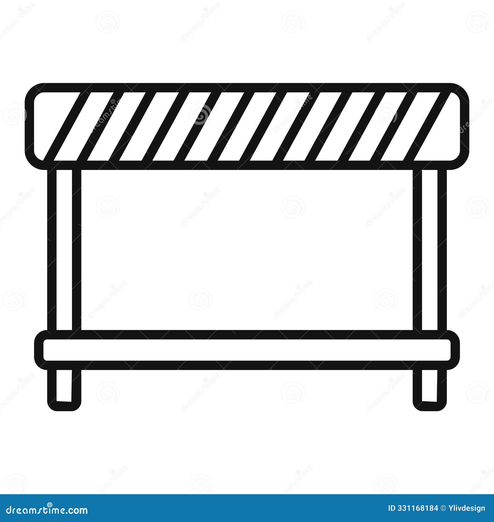 Striped Barrier Blocking Access with Diagonal Lines Stock Vector ...