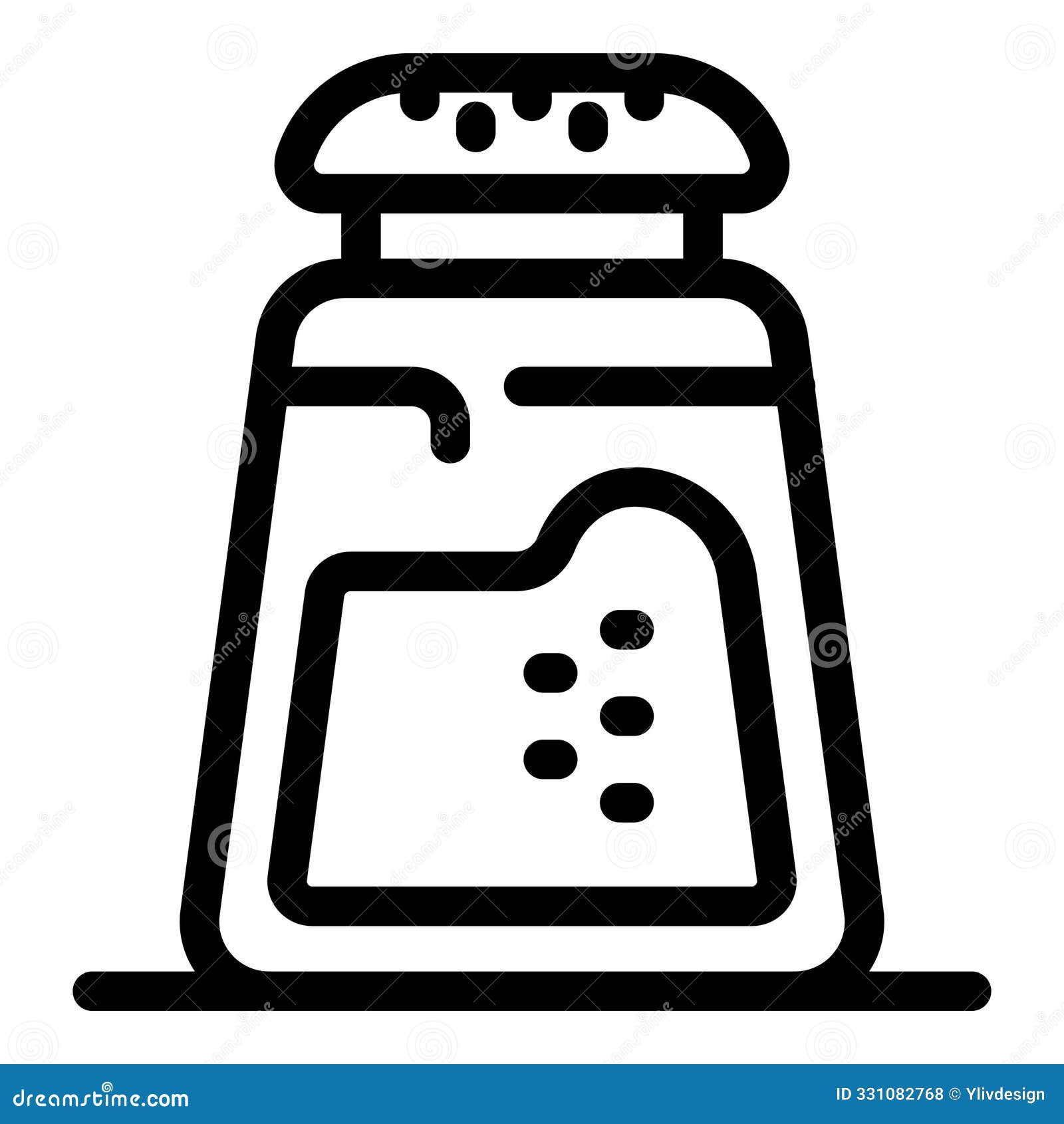 Simple Line Drawing of a Salt Cellar with Salt Inside Stock ...