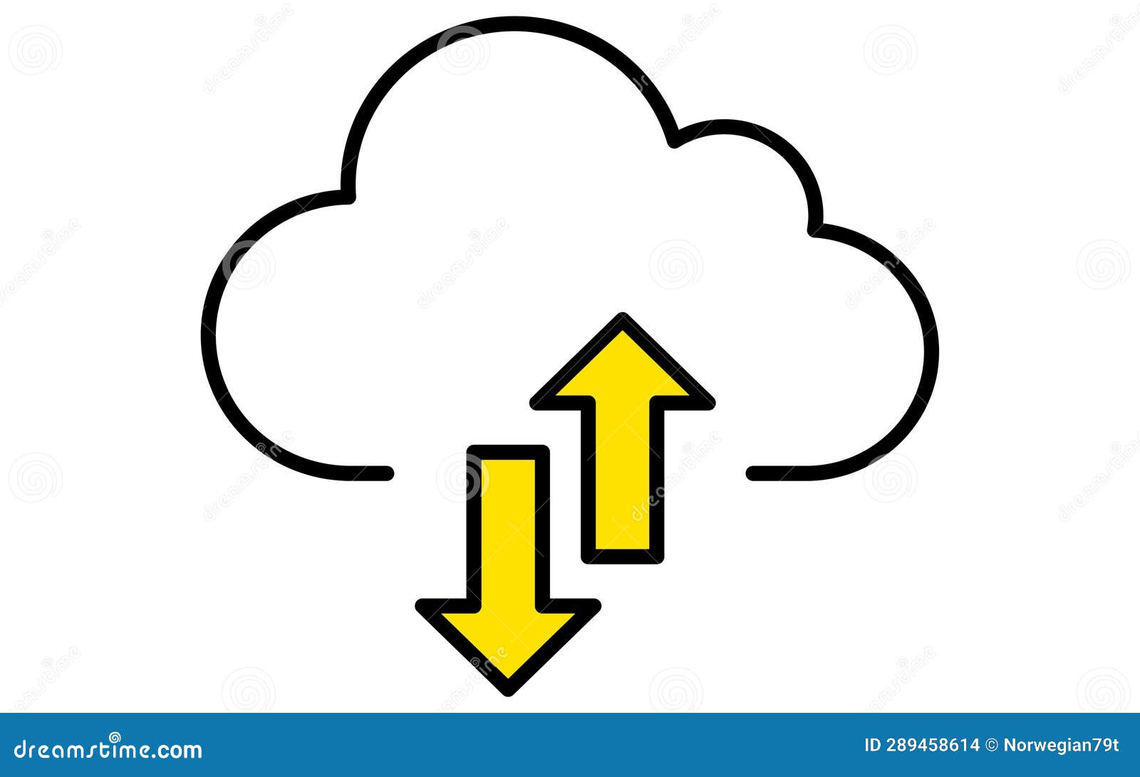 Simple Line Drawing To Send and Receive Data Via Cloud Services Stock ...