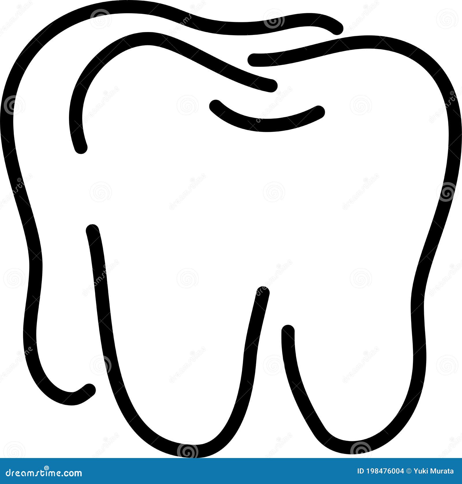 Simple Line Drawing of Tooth Stock Vector - Illustration of line, cute ...