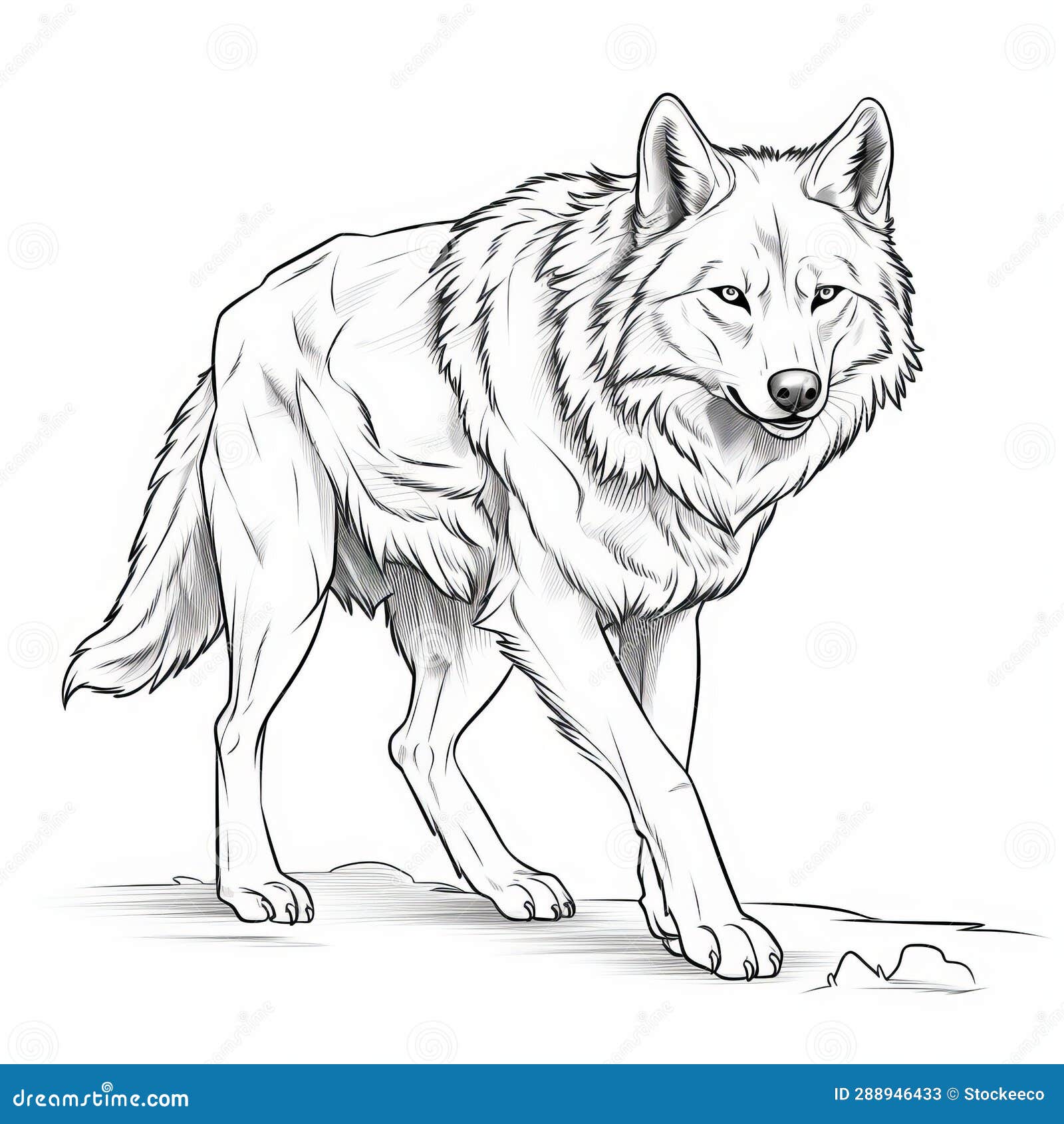 Simple Line Drawing of a Werewolf for Adventure Stock Illustration ...