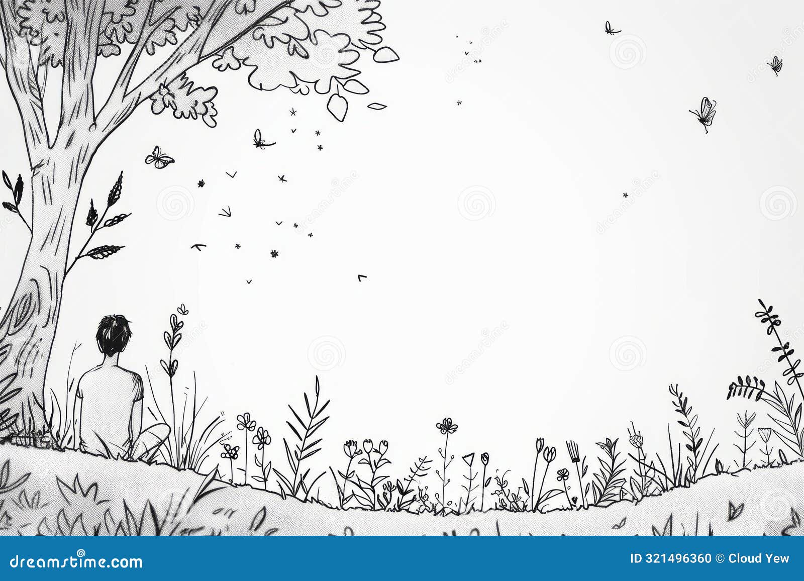 Simple Line Drawings on a Clean, Modern Background. Stock Illustration ...