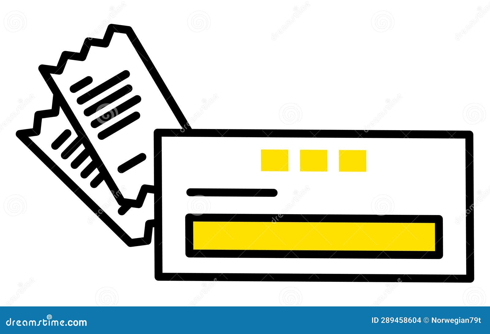 Simple Line Drawings Of Receipts Vector Illustration | CartoonDealer ...
