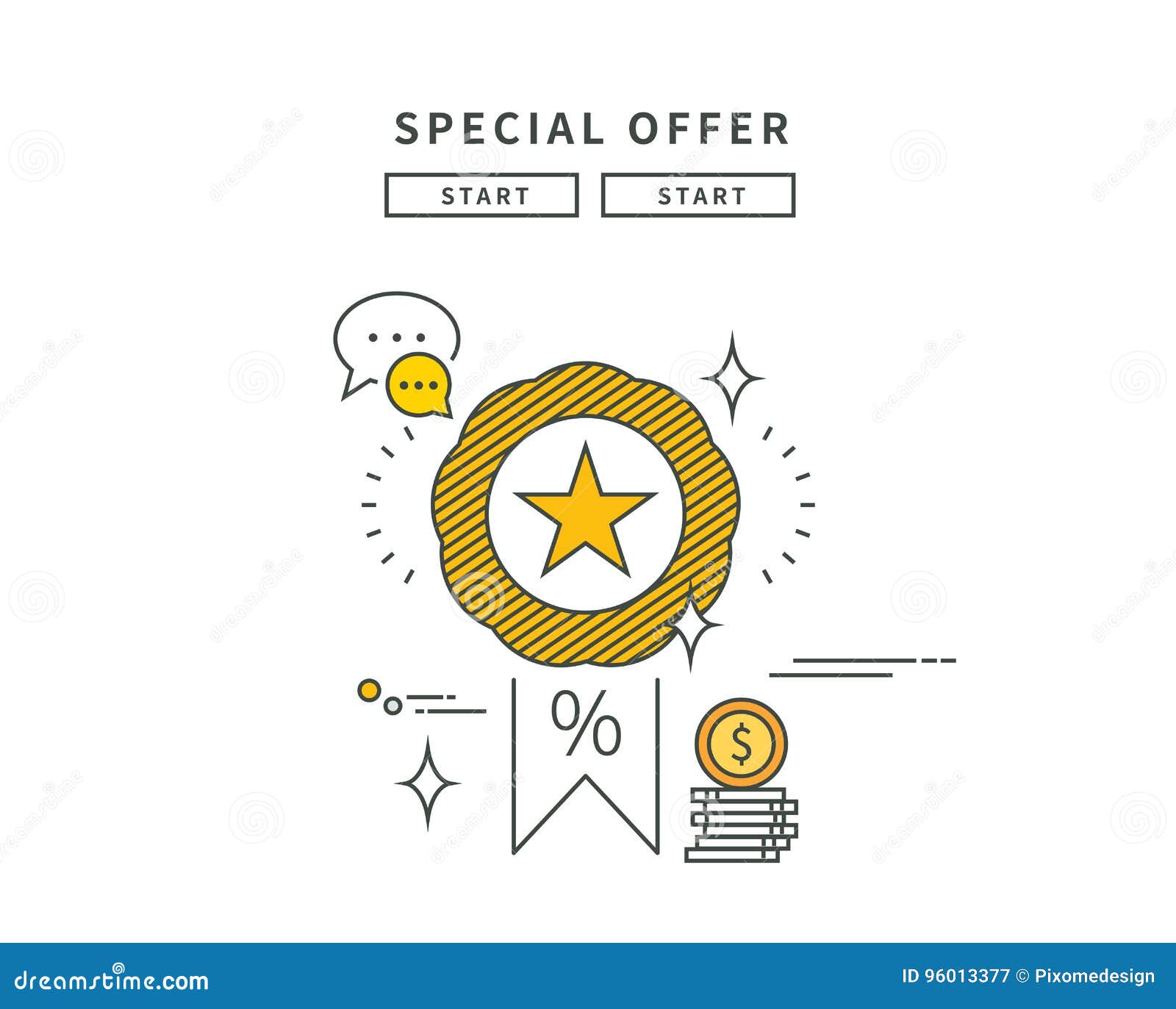 Simple Line Flat Design of Special Offer, Modern Illustration Stock ...