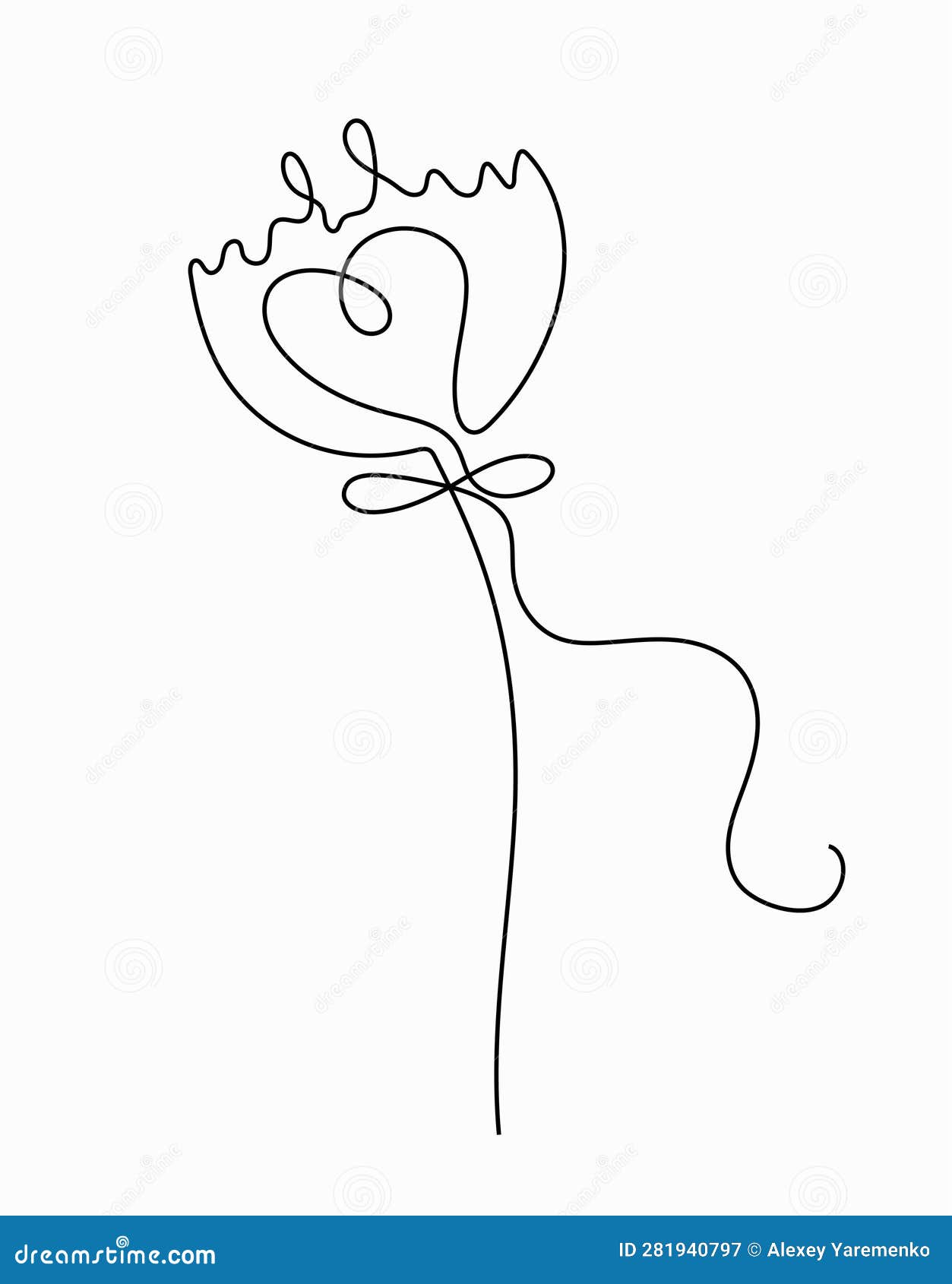 Simple Line Flower Vector Concept Stock Vector - Illustration of ...