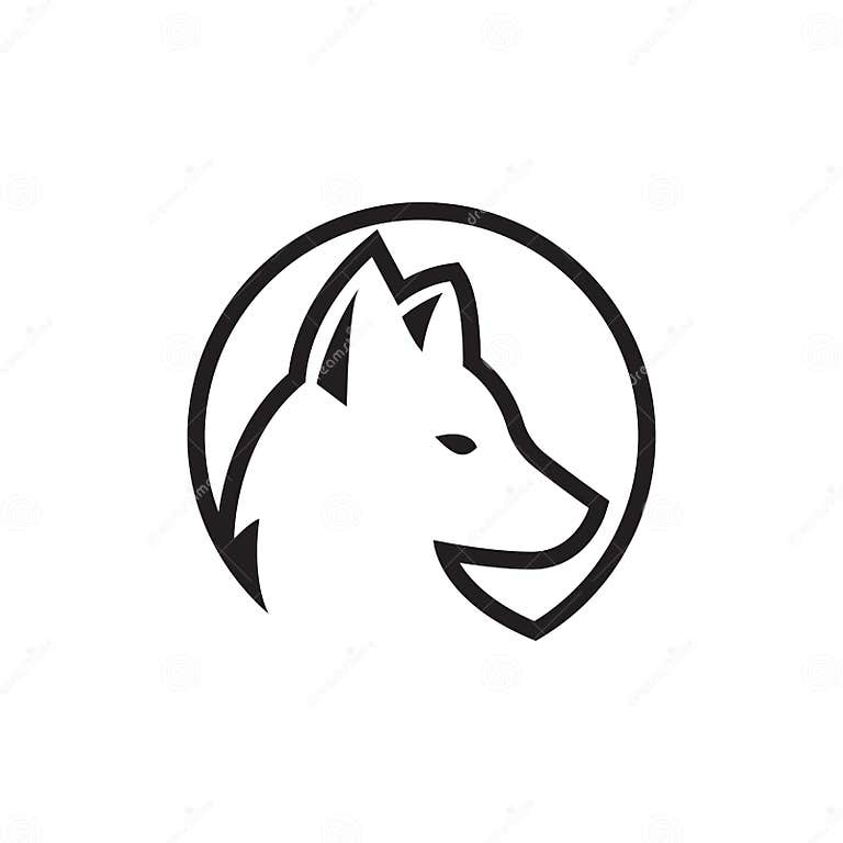 Simple Line Fox Icon Symbol Vector Stock Vector - Illustration of ...