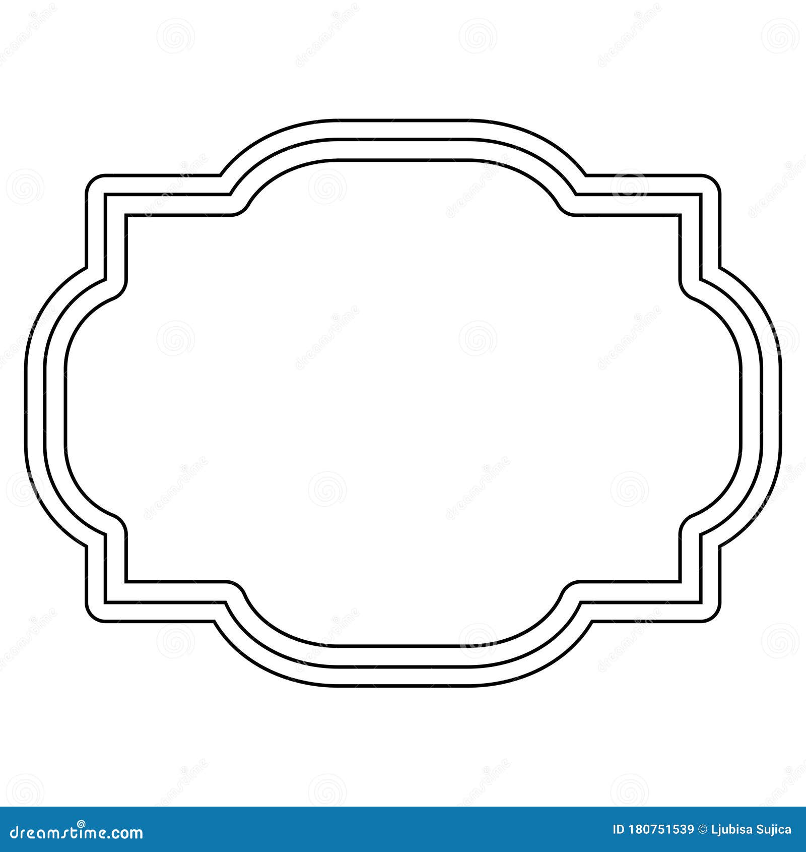 Simple Line Frame Border Isolated on White Background Stock Vector ...