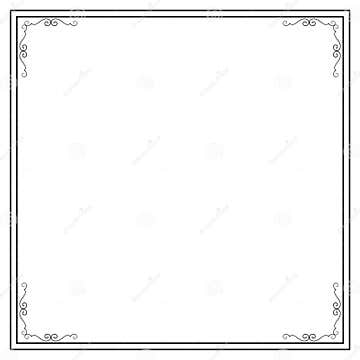 Simple Line Frame Border Isolated on White Background Stock Vector ...