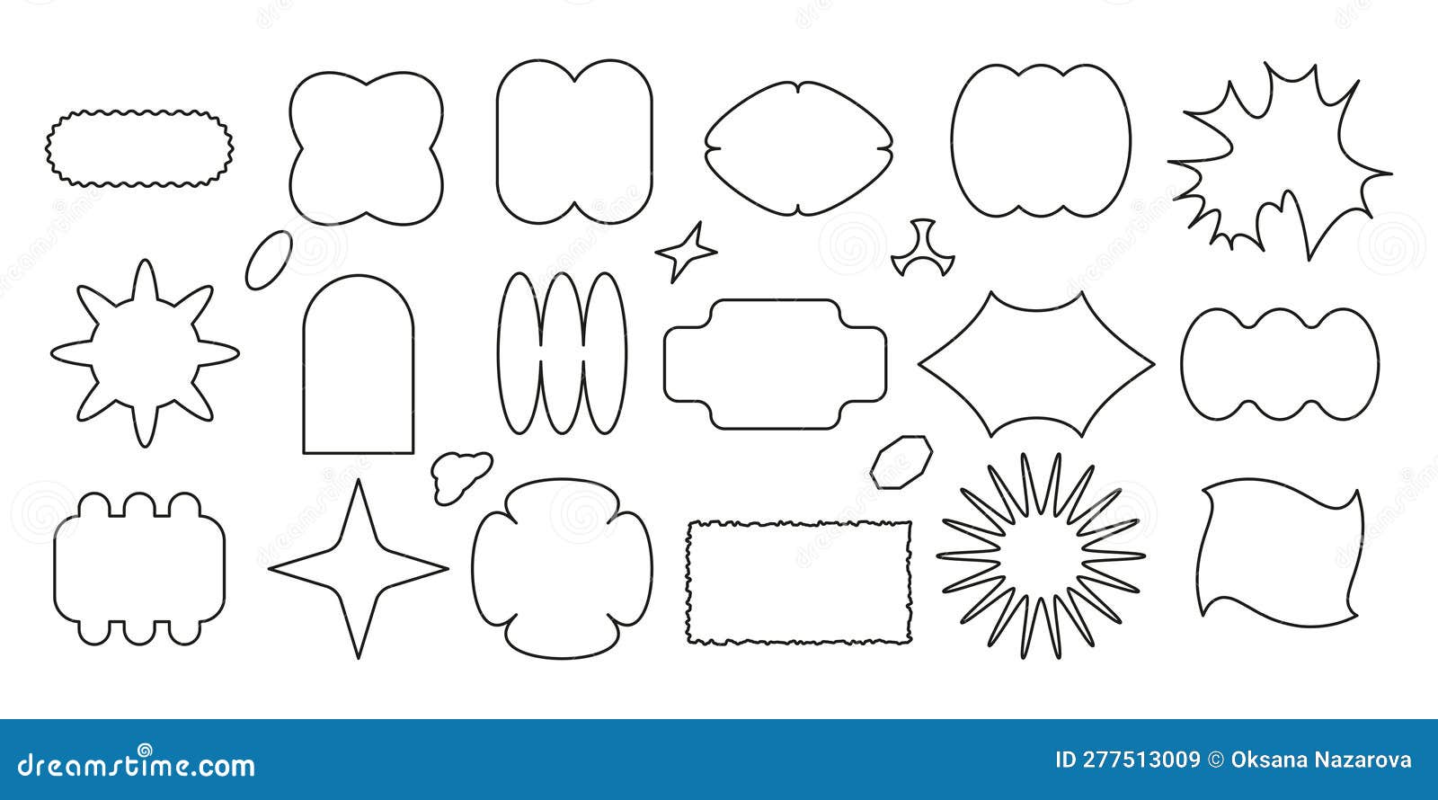 Simple Line Frames Design Elements Set Stock Vector - Illustration of ...