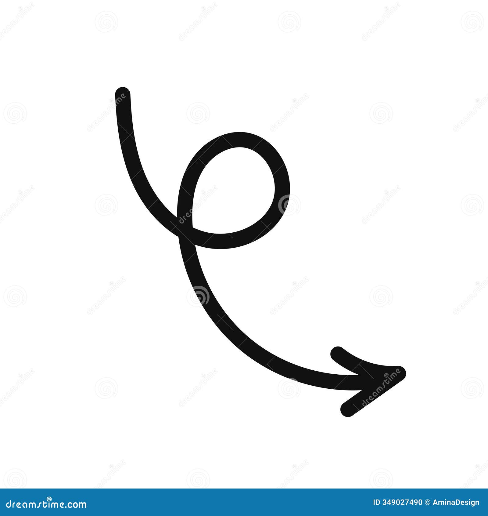 Simple Line Hand Drawn Black Arrow Stock Illustration - Illustration of ...