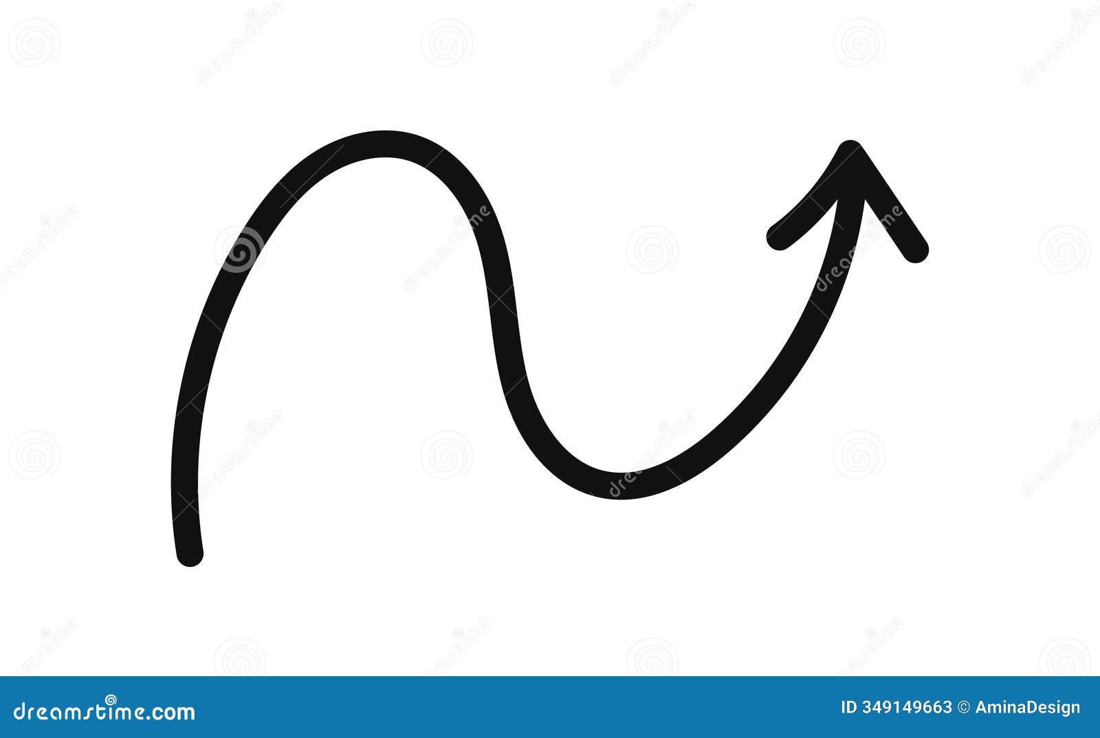 Simple Line Hand Drawn Black Arrow Stock Vector - Illustration of ...