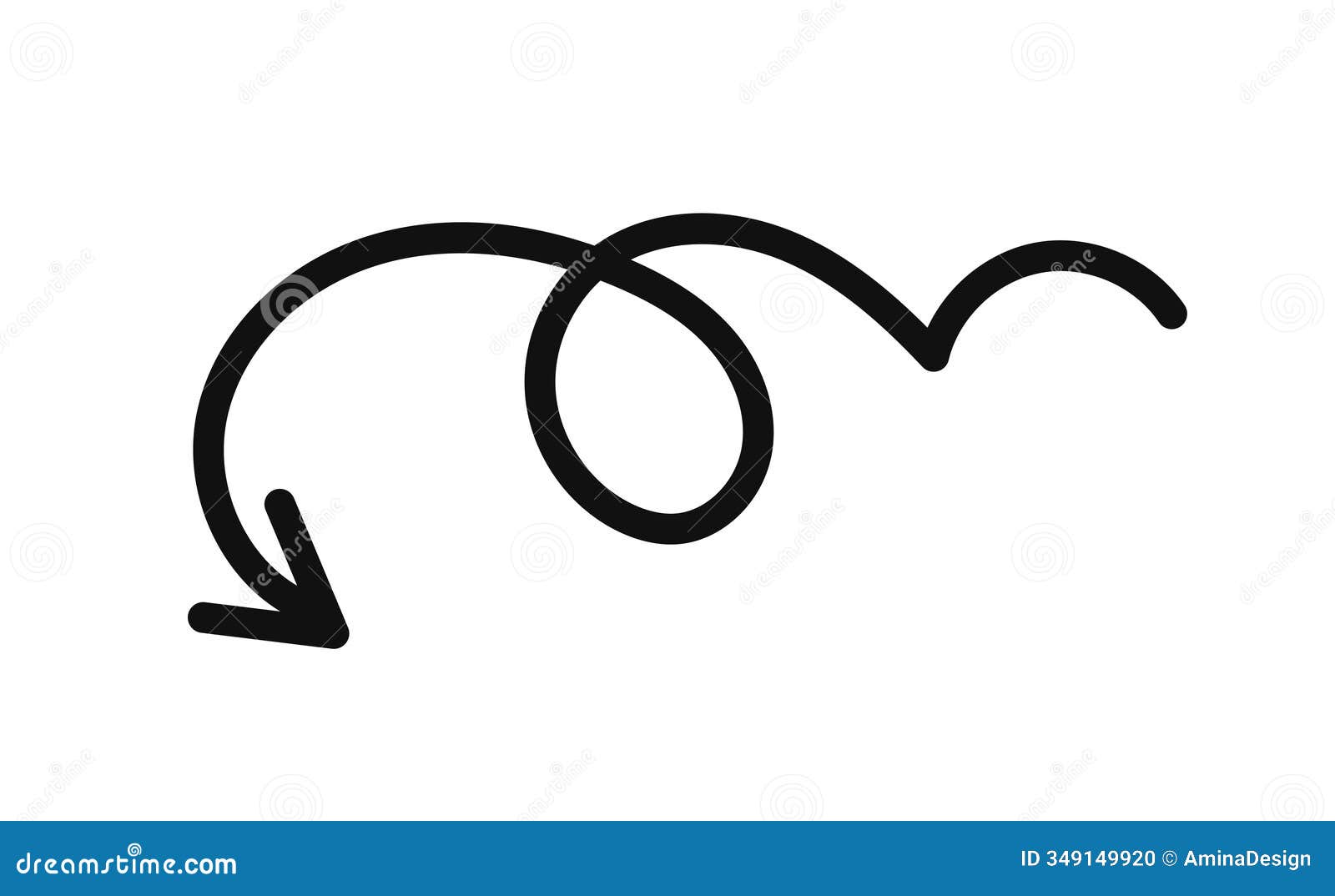 Simple Line Hand Drawn Black Arrow Stock Vector - Illustration of ...