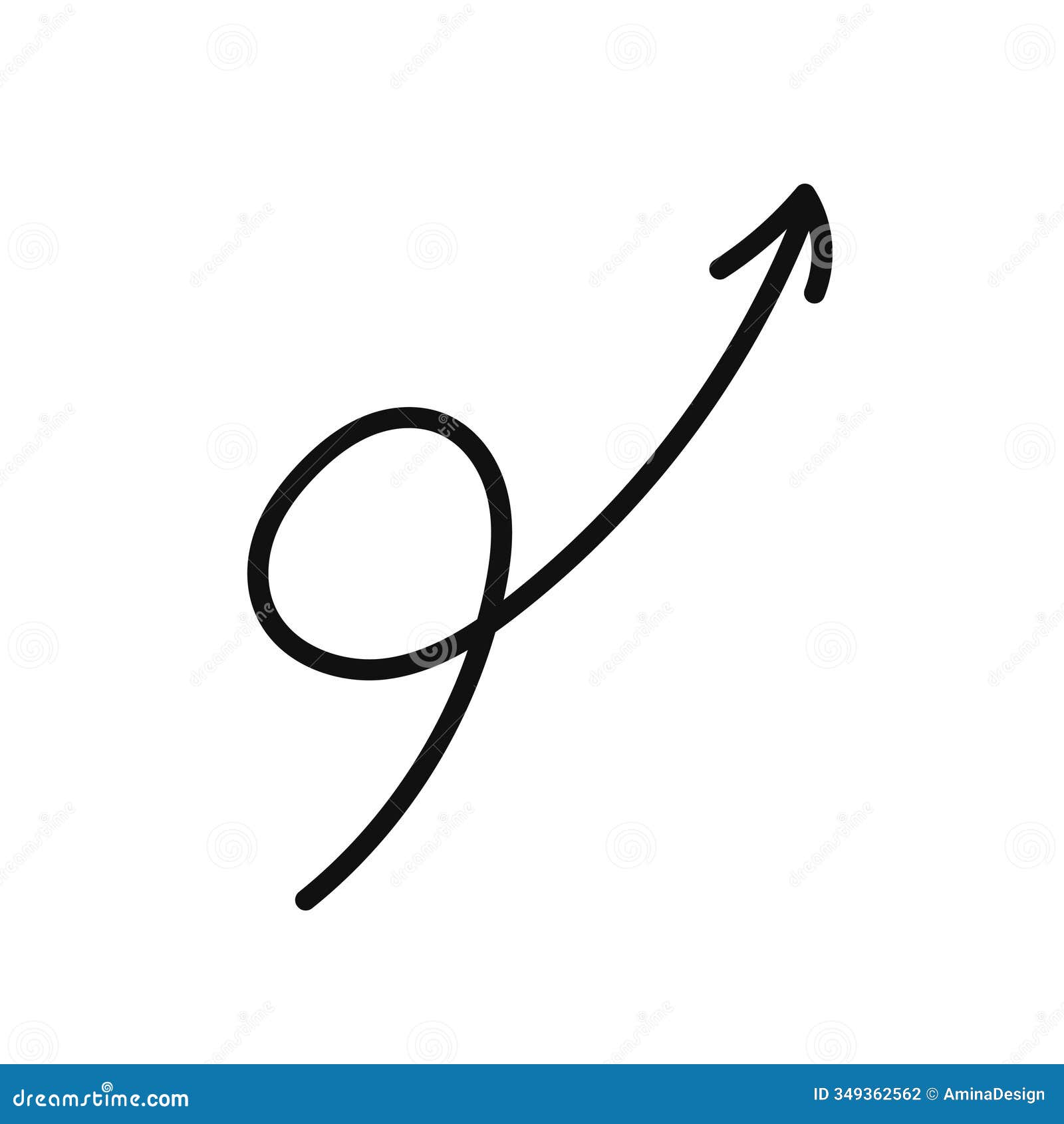 Simple Line Hand Drawn Black Arrow Stock Vector - Illustration of ...