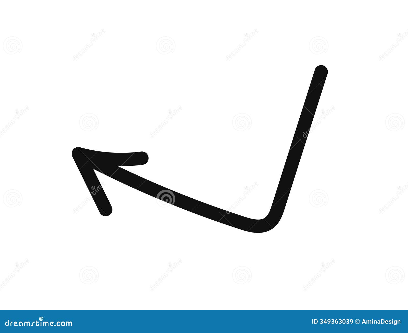 Simple Line Hand Drawn Black Arrow Stock Vector - Illustration of draw ...