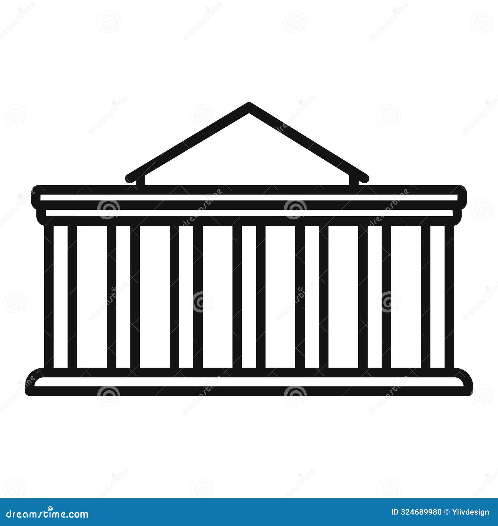 Building with Columns Icon Representing Government Institution Stock ...
