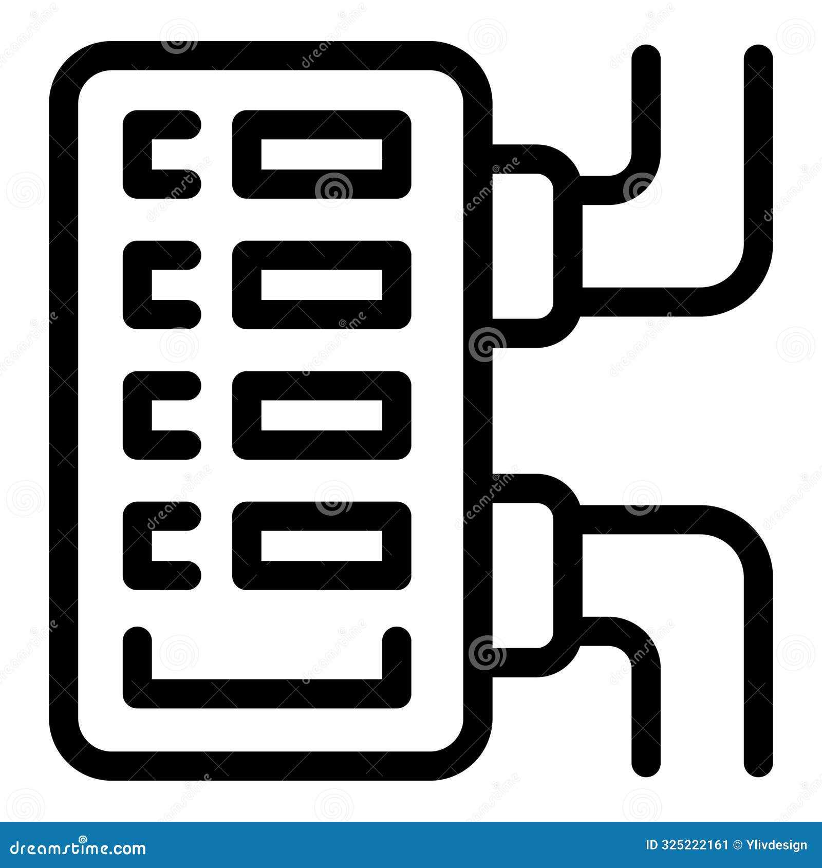Electrical Panel Icon Showing Power Supply and Circuit Breakers Stock ...