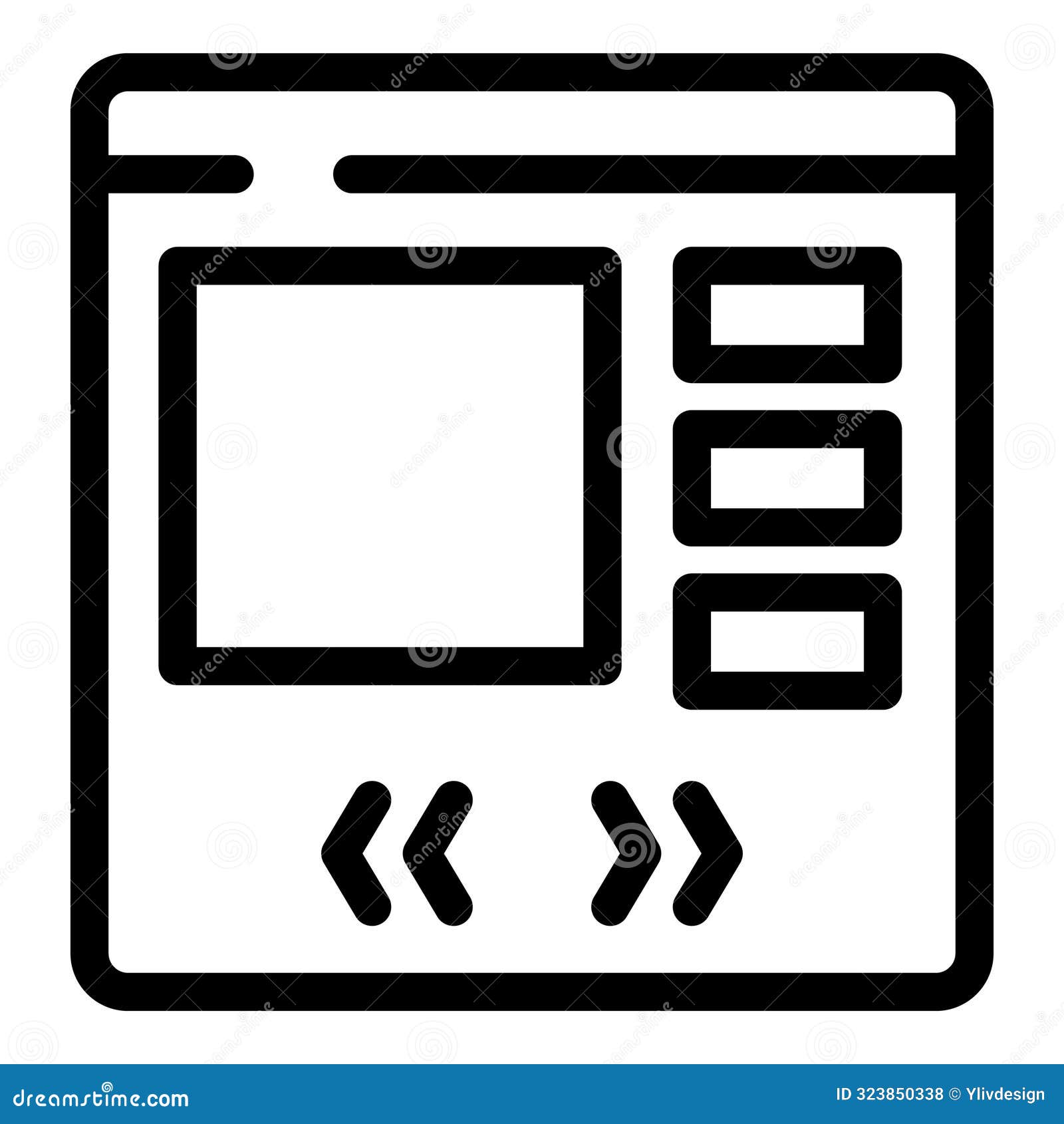 Web Design Interface with Arrows Showing Forward and Backward Buttons ...