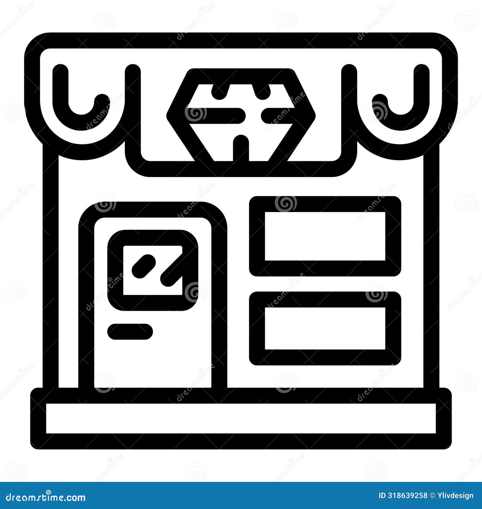 Simple Line Icon of a Shop Front for Web and Mobile Interfaces Stock ...