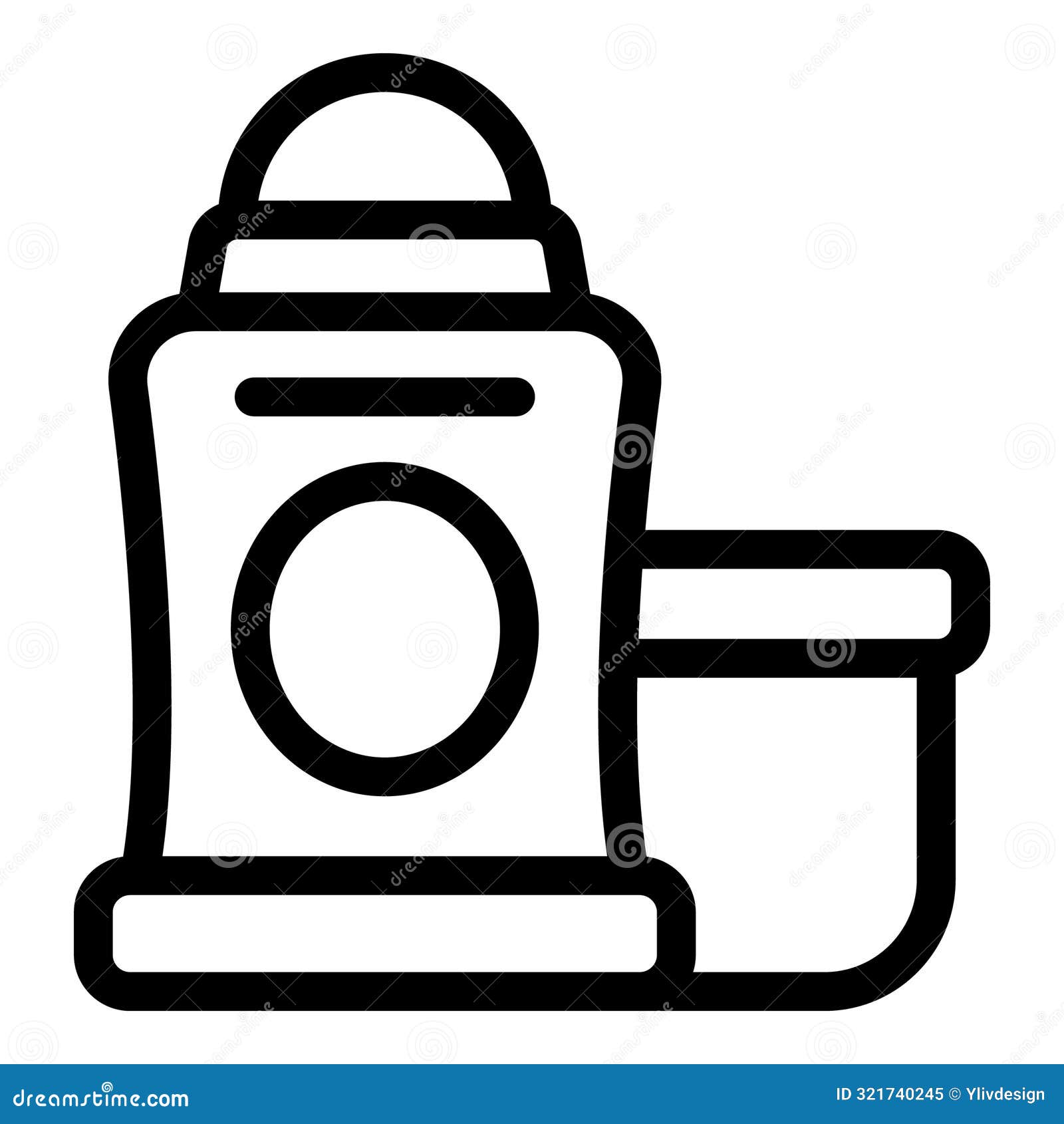 Solid Antiperspirant or Deodorant Stick with Opened Cap Line Icon Stock ...