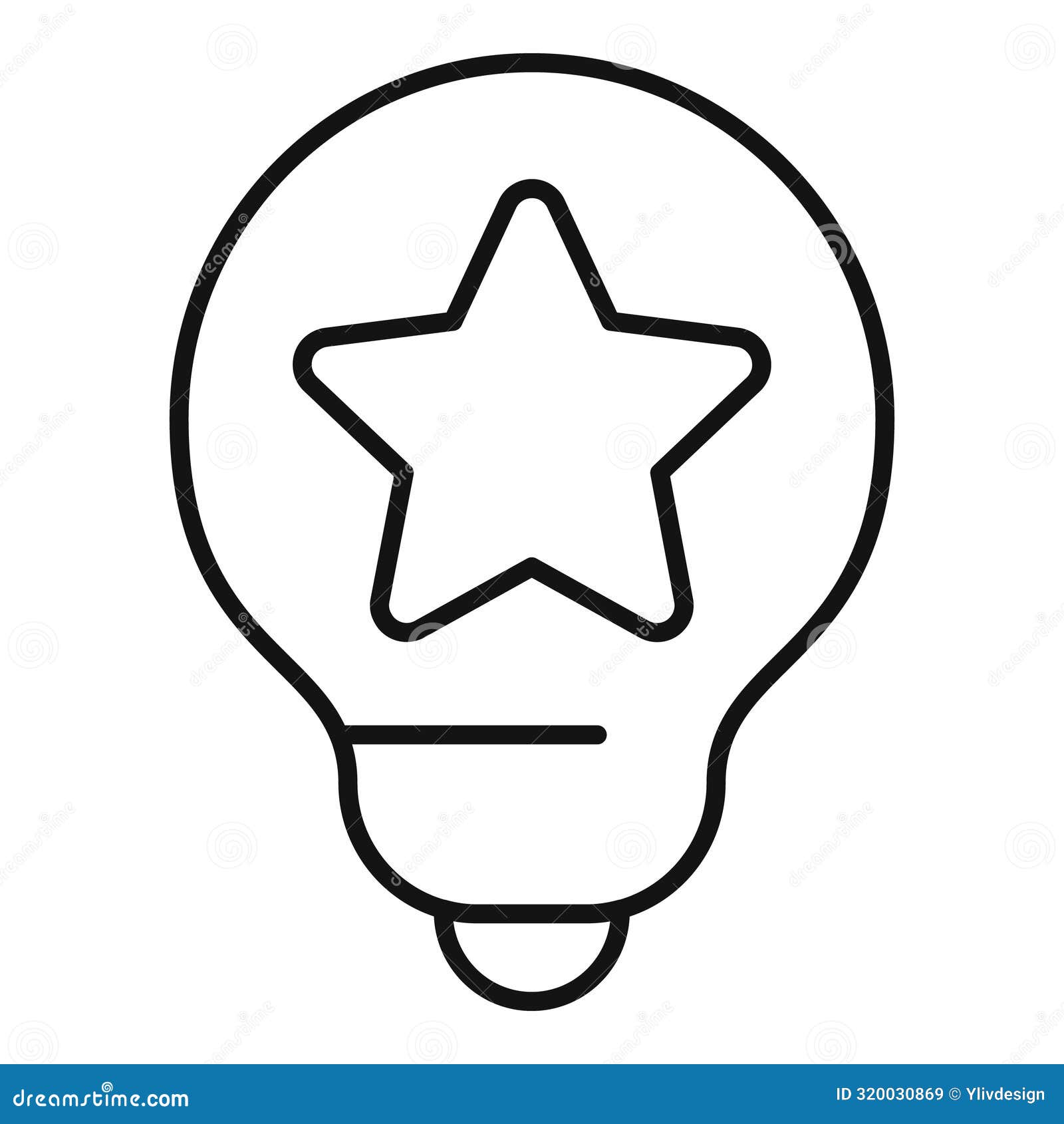 Creative Star Bulb Line Icon Stock Vector - Illustration of black ...