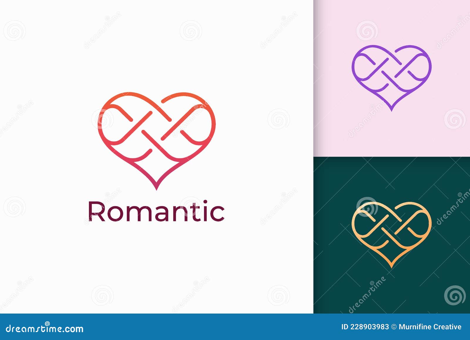 Simple Line Love Logo Represent Romance or Relation Stock Vector ...