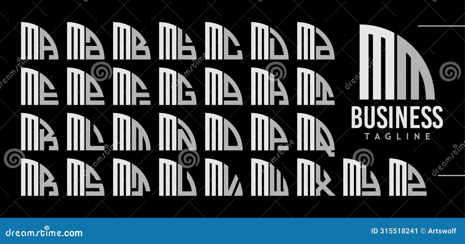 Line Quadrant Circle Lowercase Letter D DD Logo Design Bundle Vector ...