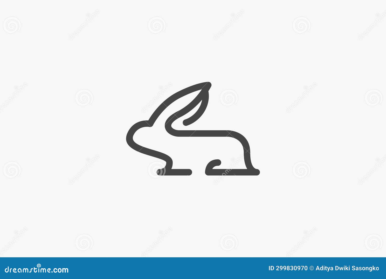 Simple Line Rabbit Logo or Icon Stock Vector - Illustration of ...