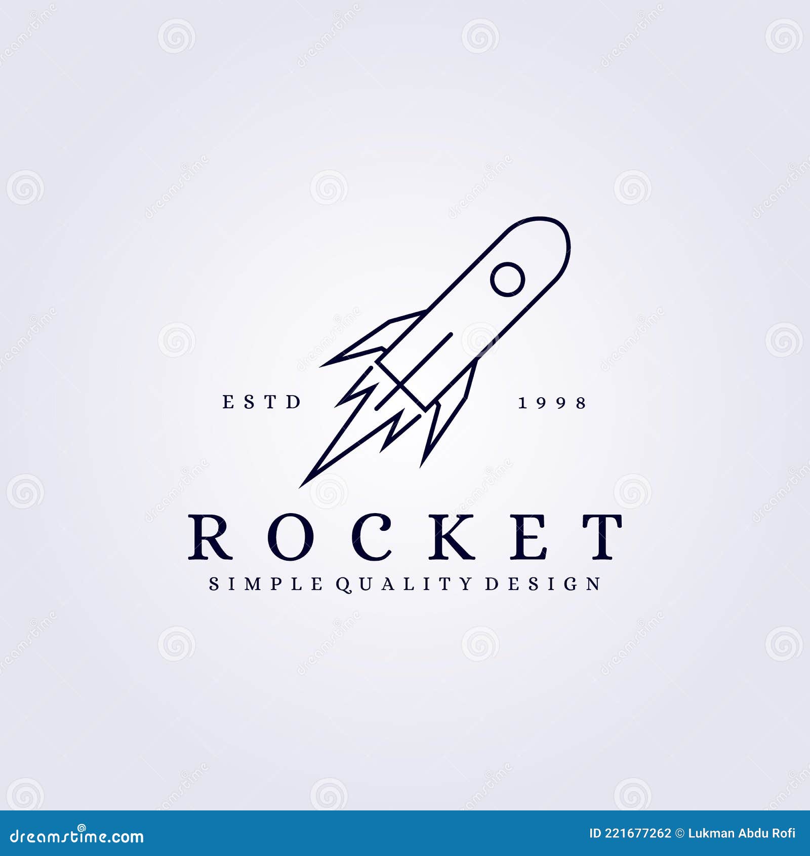Simple Line Rocket Logo Art Vector Illustration Design Launch Icon ...