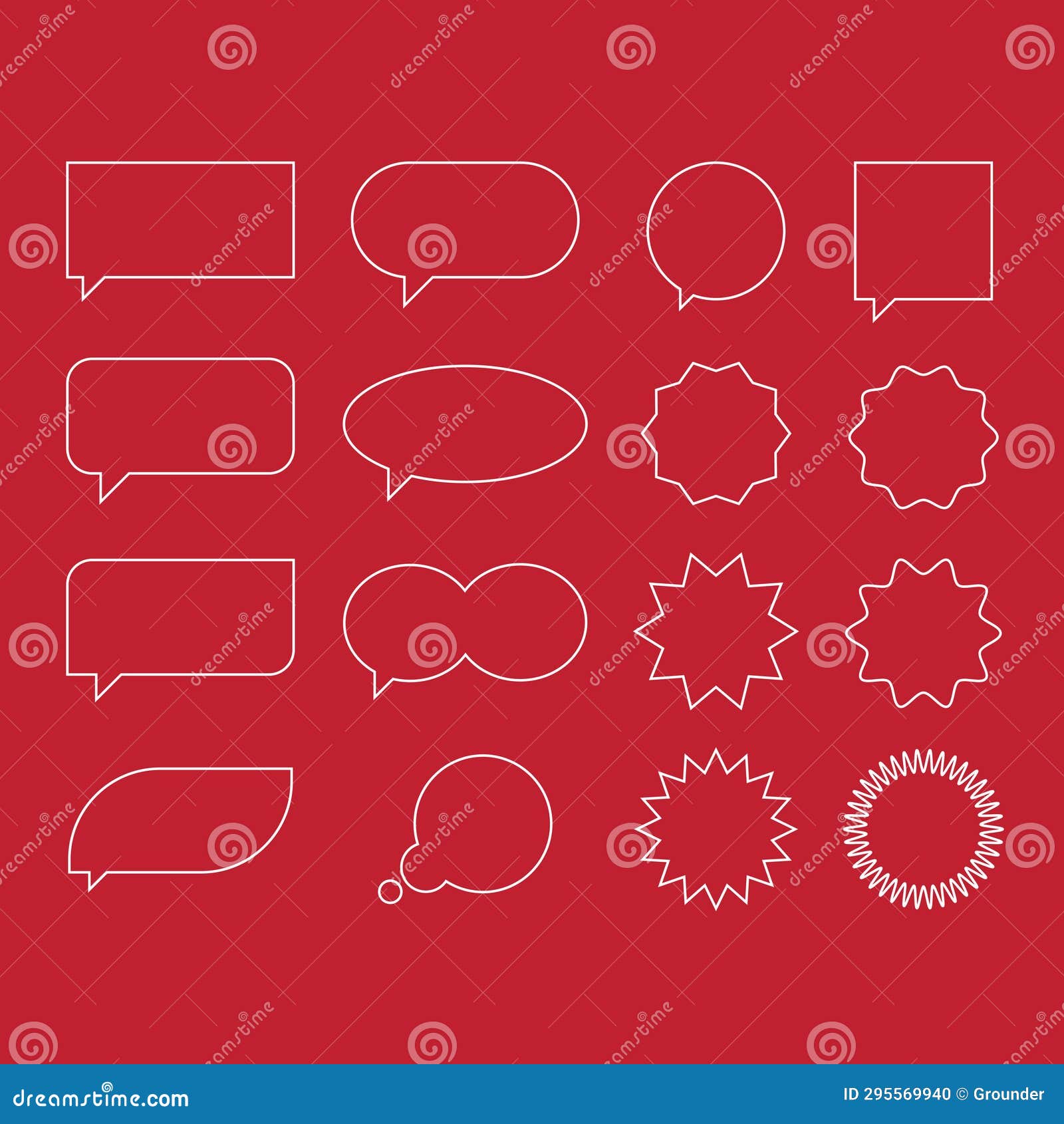 Simple Line Speech Bubble Set Stock Vector - Illustration of graphic ...