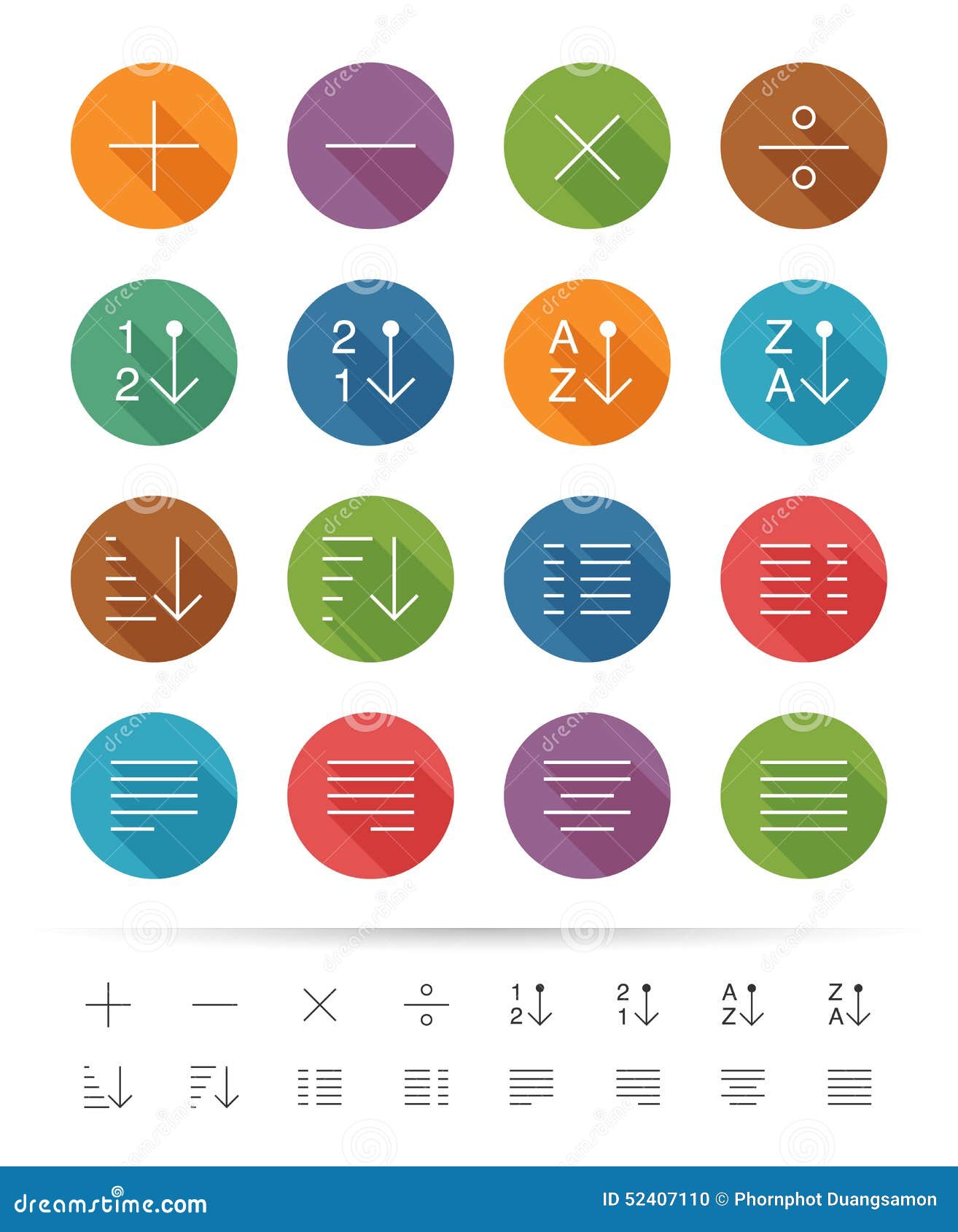 Simple Line Style : Graphic User Interface Element Icons Set 2 - Vector ...