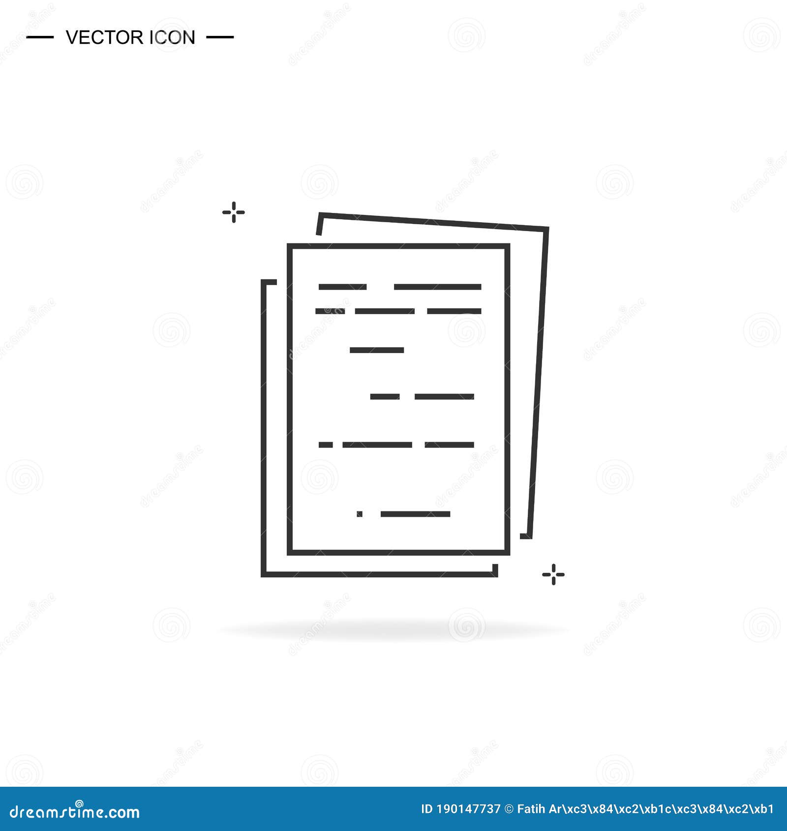 Files Icon. Stack of Invoice or Invoice Documents. Simple Line Vector ...
