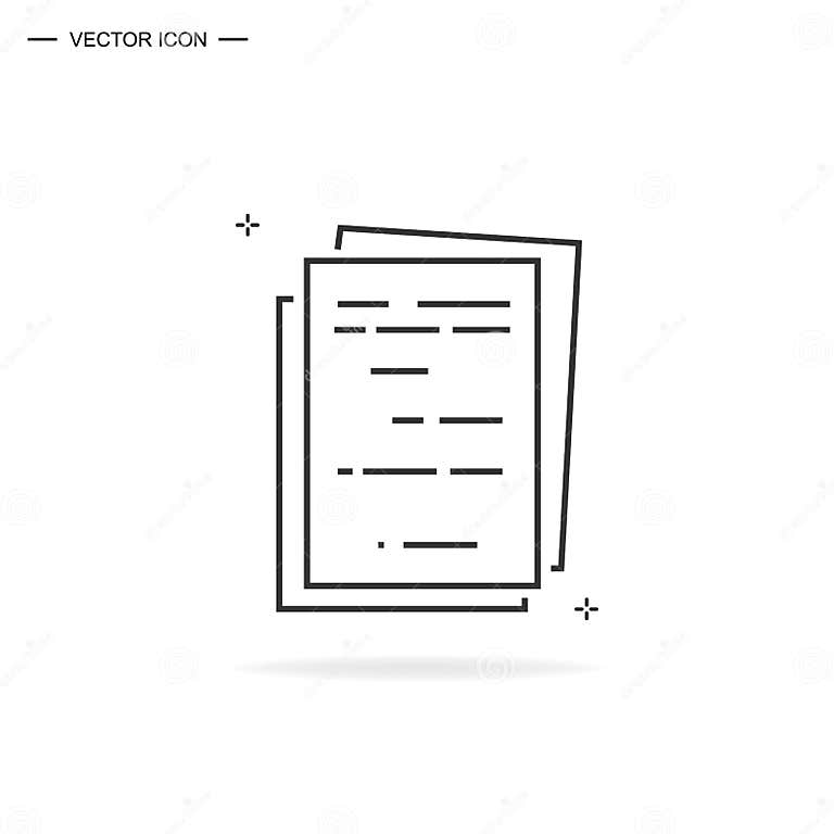Files Icon. Stack of Invoice or Invoice Documents. Simple Line Vector ...