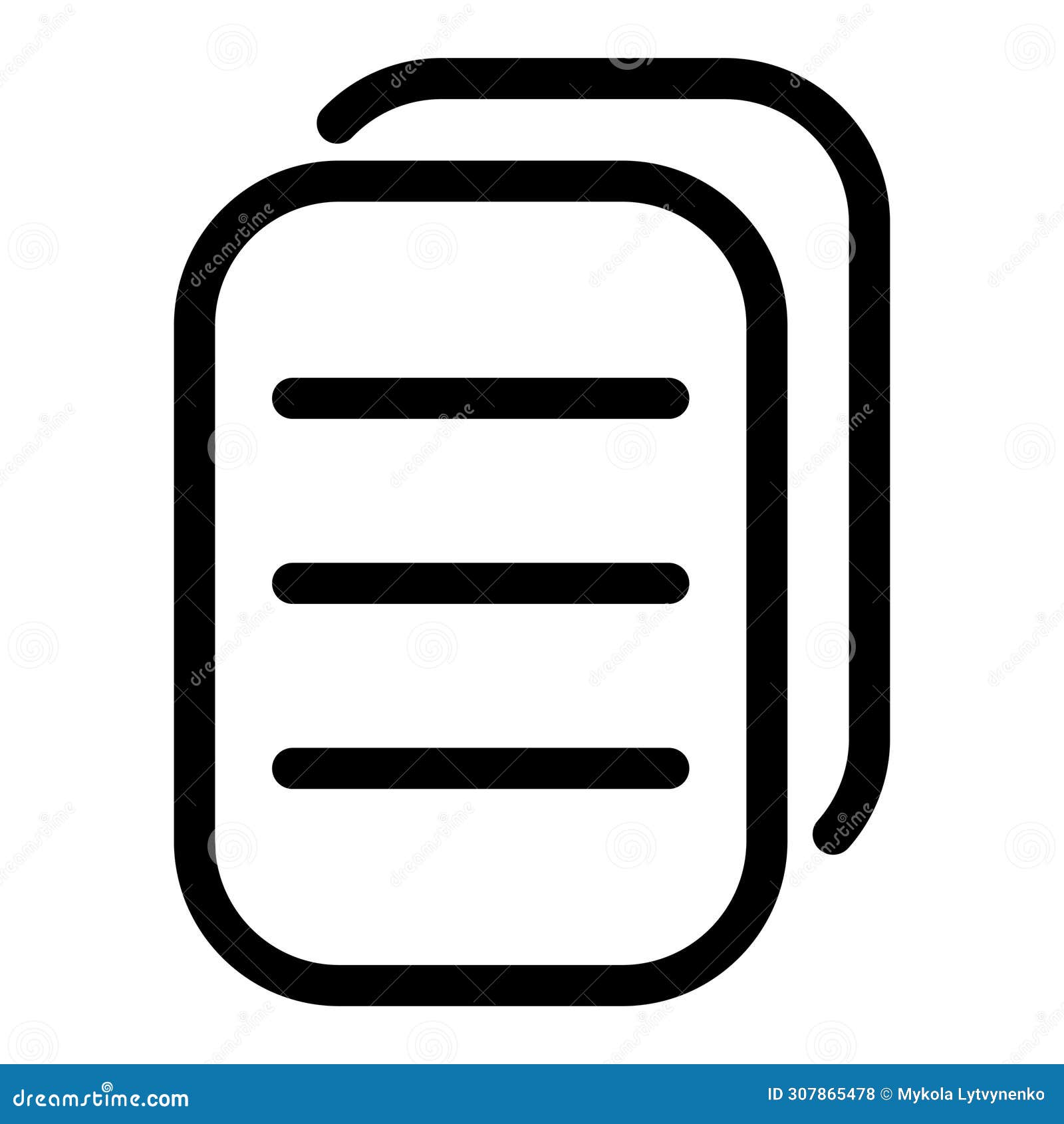 Simple Linear Copy Icon, Document Information Copying Data Stock Vector ...