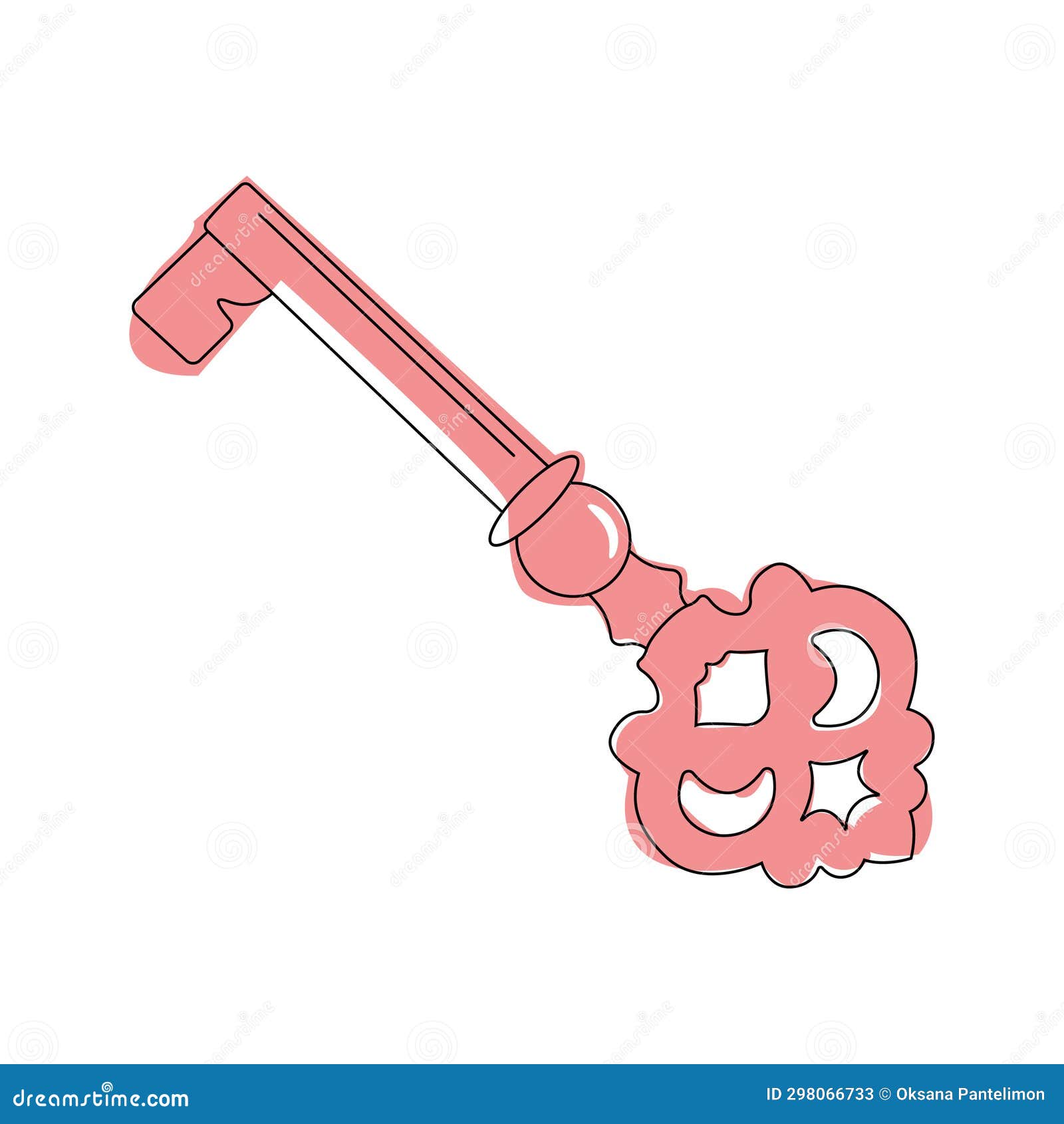 Simple Linear Illustration with Vintage Key Stock Illustration ...