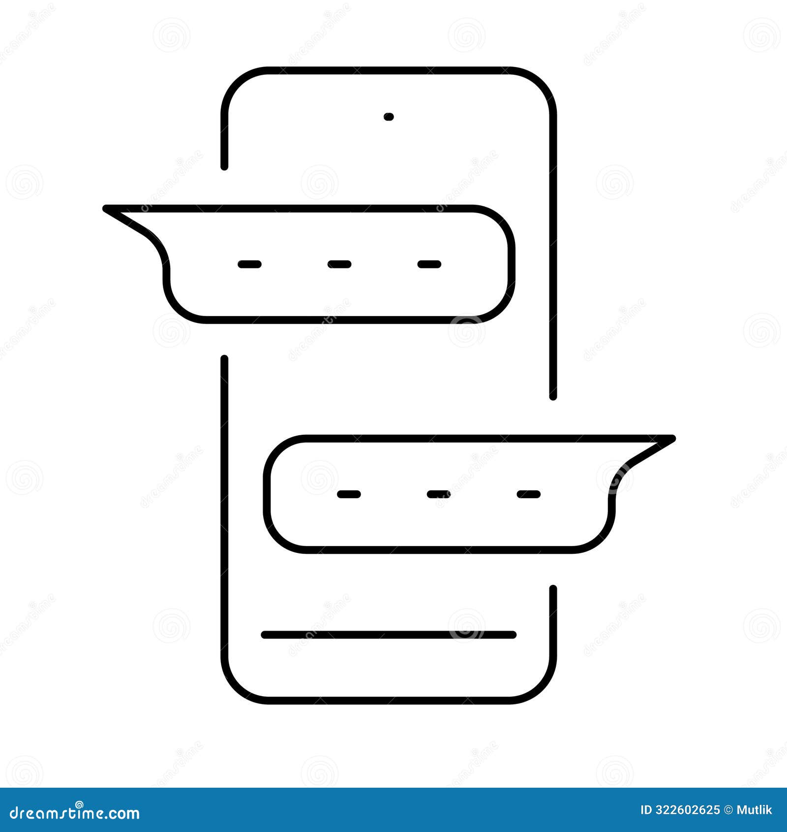 A Simple Linear Icon for Communication in Messengers. Stock ...