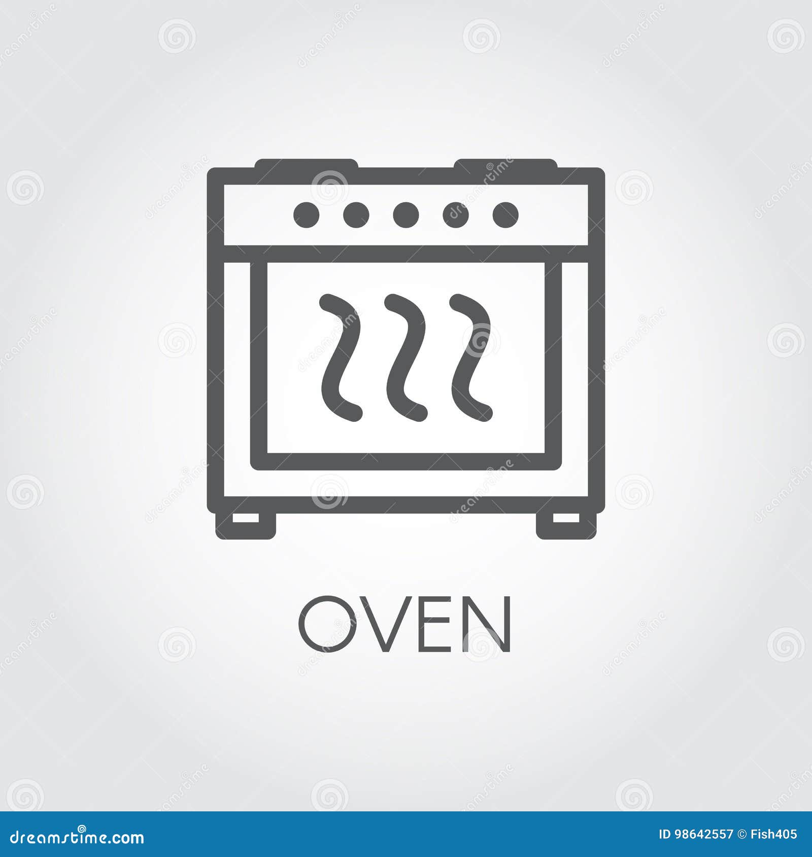 Simple Linear Icon of Oven. Cooking Equipment Graphic Label. Vector ...