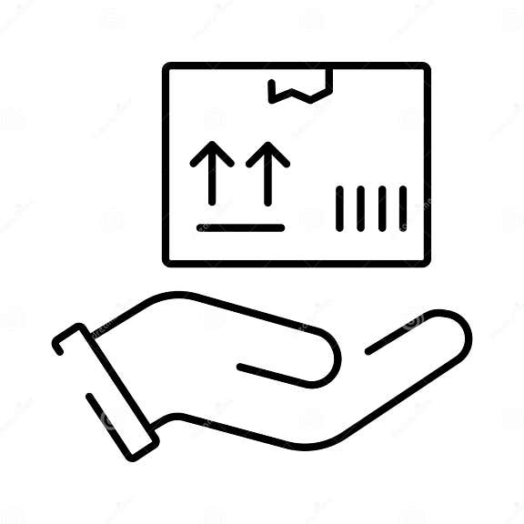 A Simple Linear Icon for a Parcel or Delivery Point Stock Vector ...