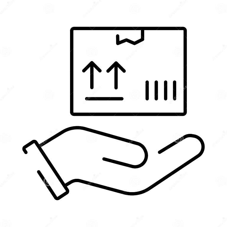 A Simple Linear Icon for a Parcel or Delivery Point Stock Vector ...