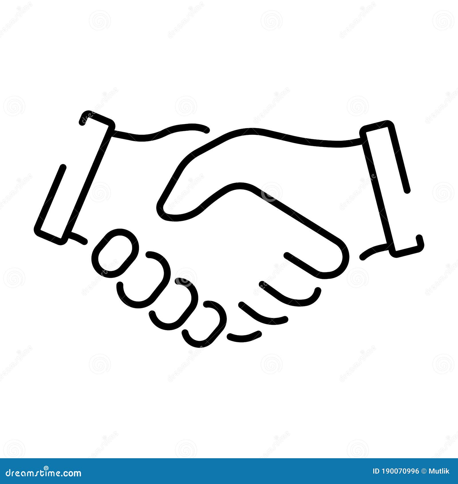 A Simple Linear Icon Representing a Handshake. Stock Vector ...