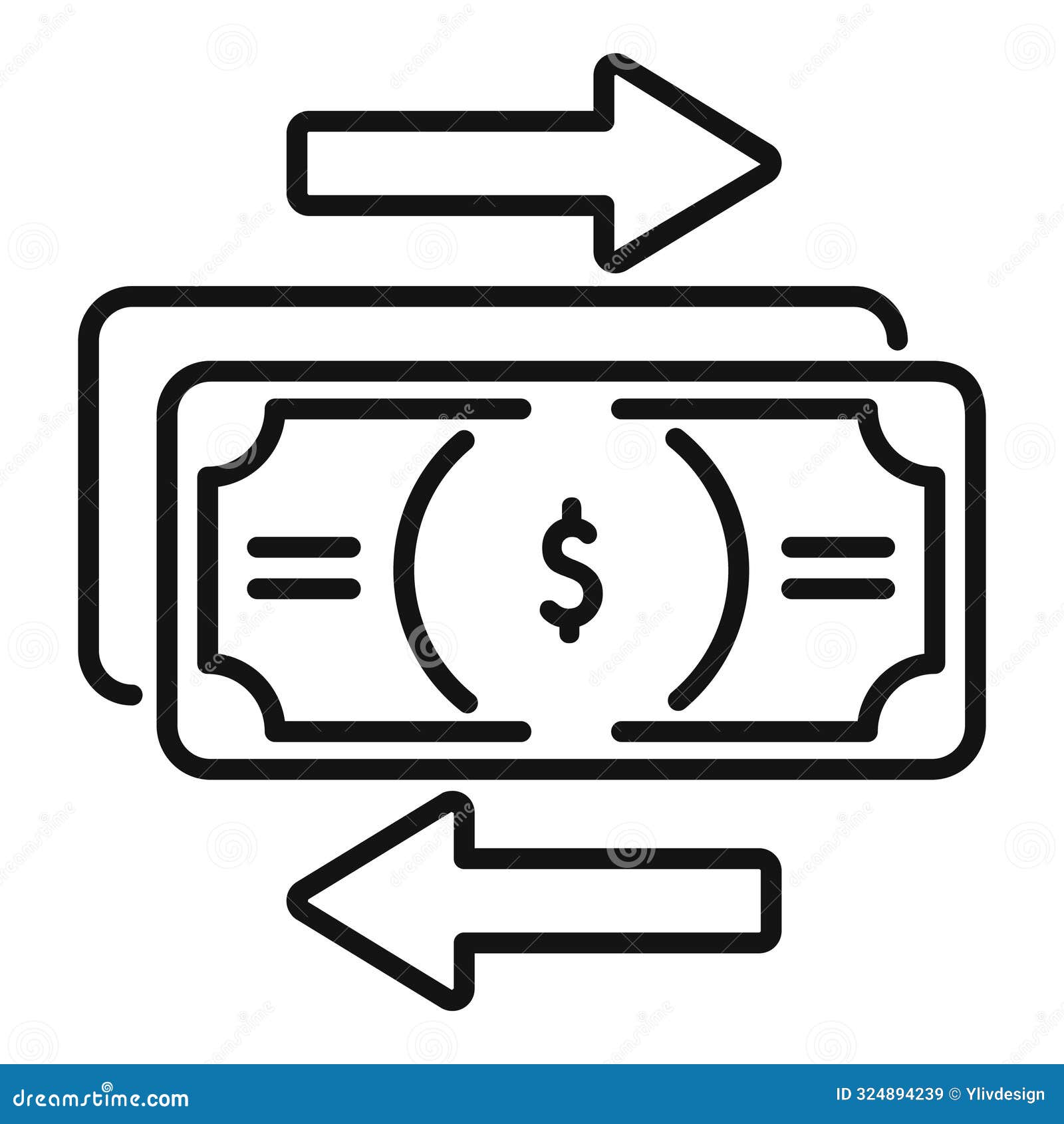 Money Transferring with Two Arrows Flowing in Opposite Directions Stock ...