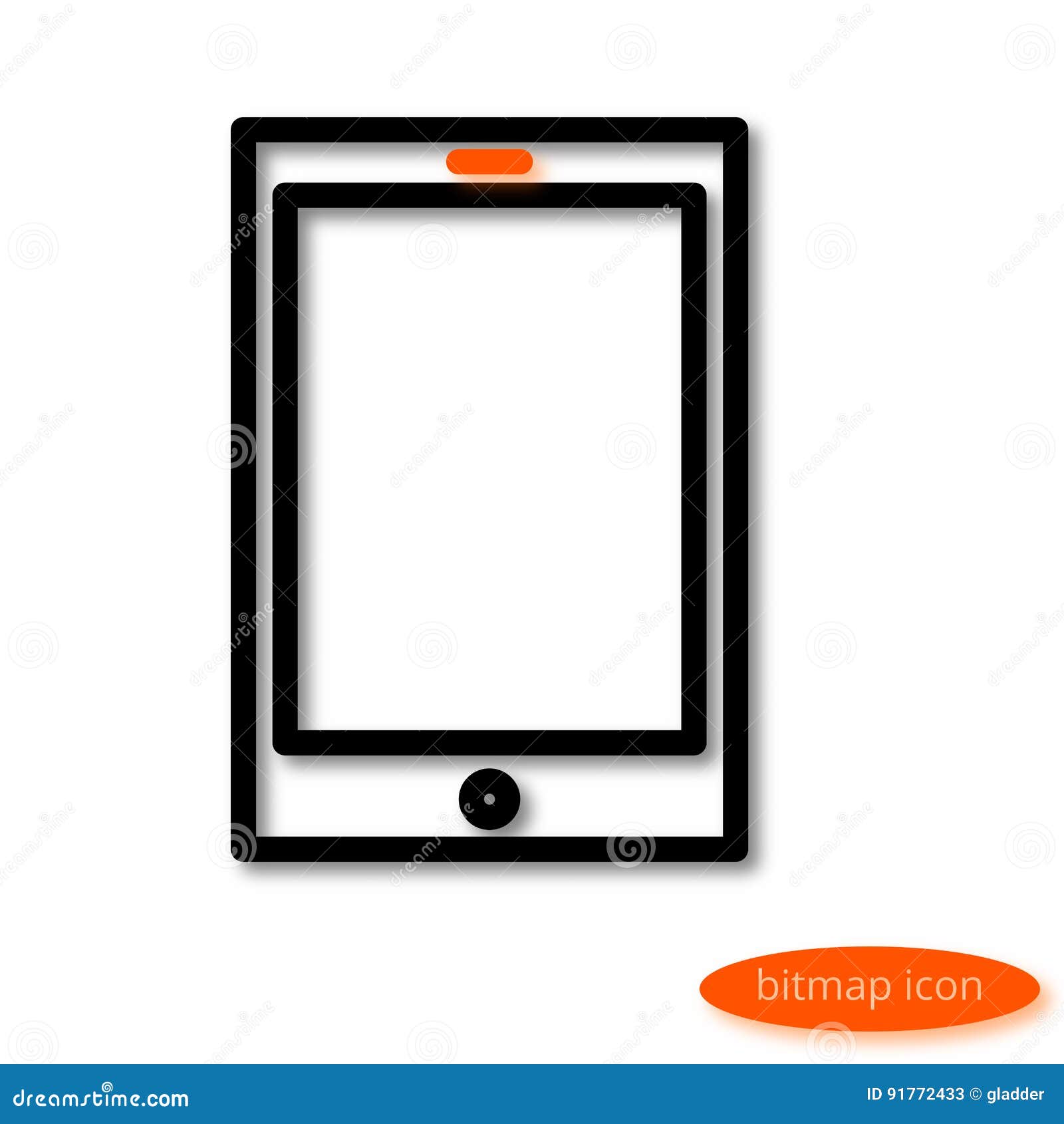 A Simple Linear Image of an Electronic Book or Tablet, a Line Icon, a ...