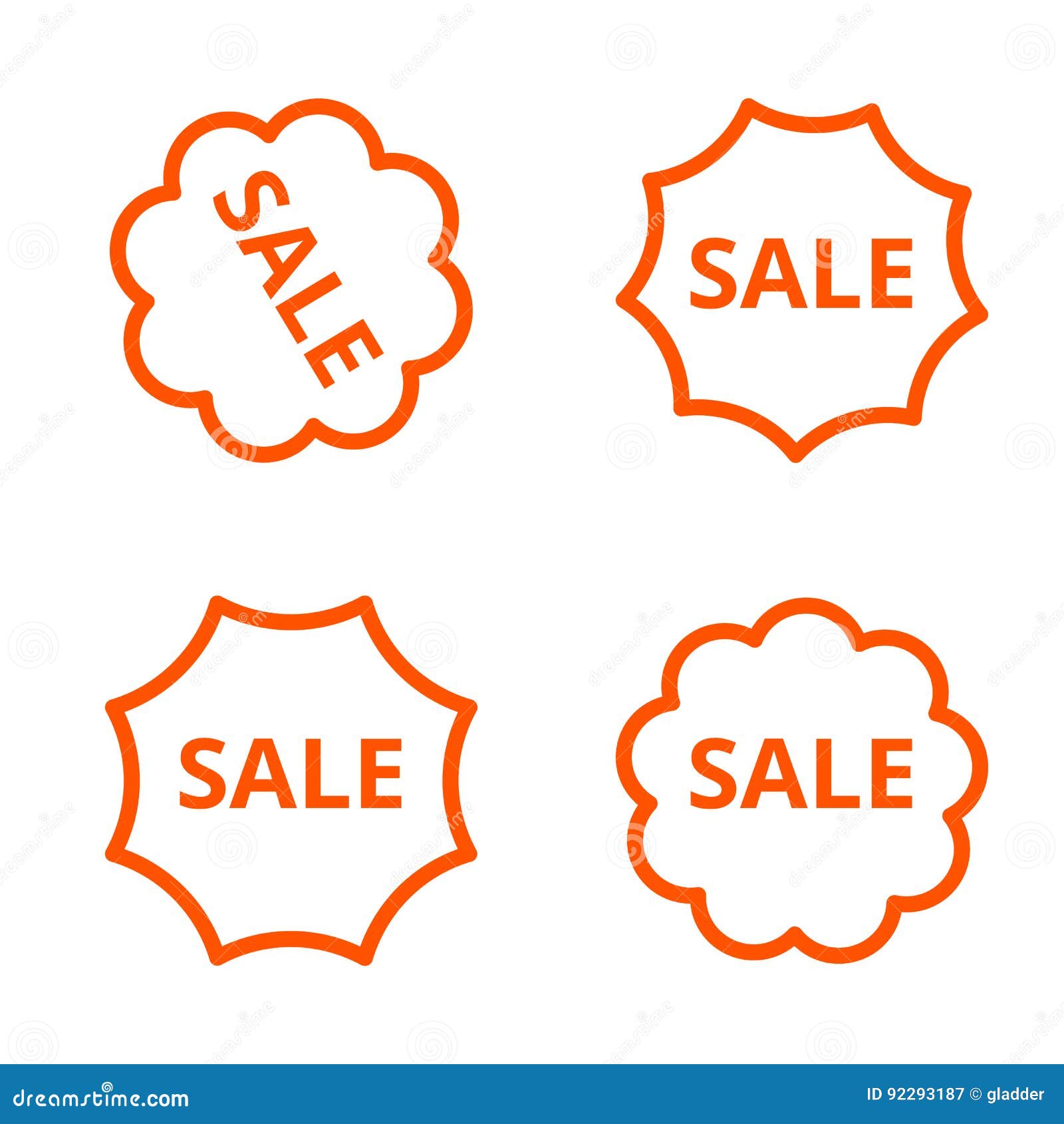 Four Stickers With Different Fruits. Banana, Lemon, Mandarin And Orange ...