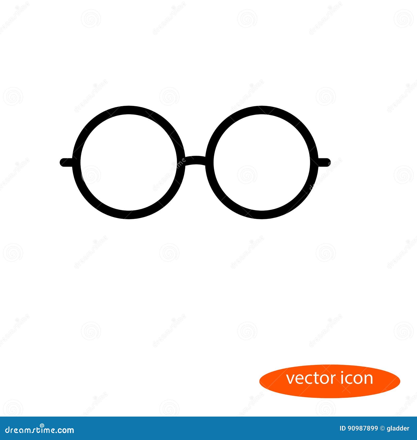 Simple Linear Image of Glasses, Line Icon, Flat Style Stock ...