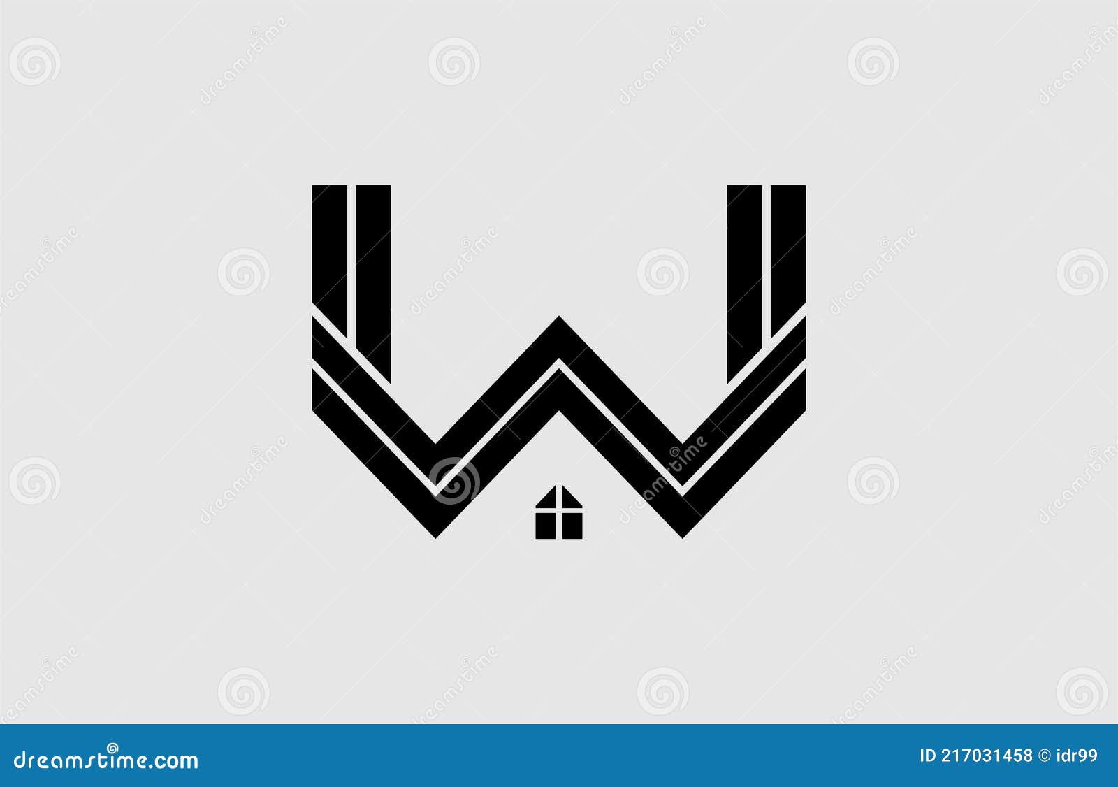 SIMPLE LINEAR LOGOGRAM HOUSE INITIAL W Stock Illustration ...