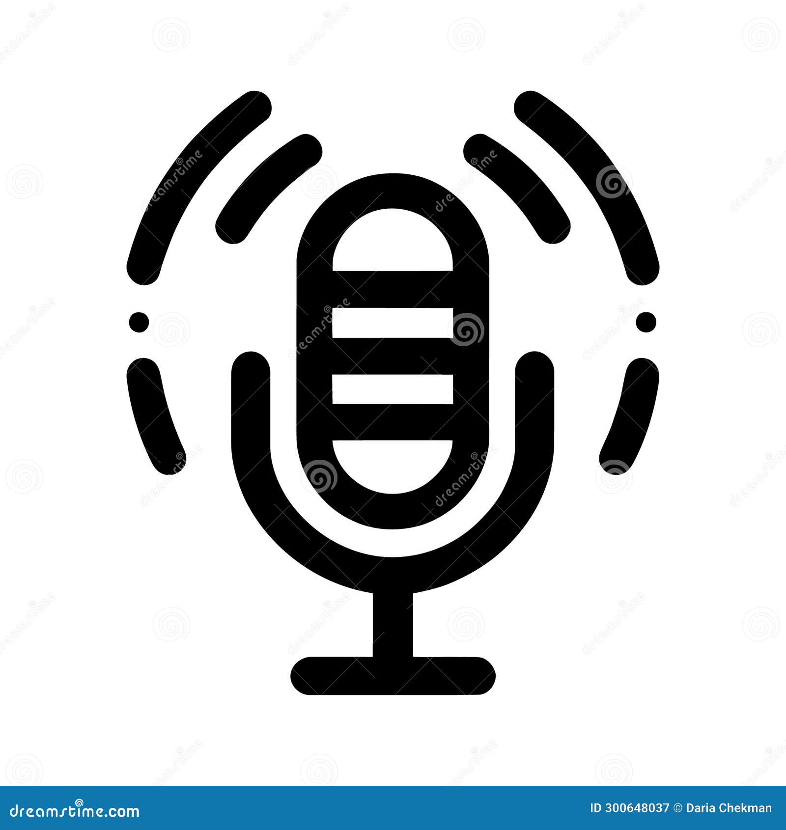 Simple Linear Microphone Icon Stock Vector - Illustration of speak ...
